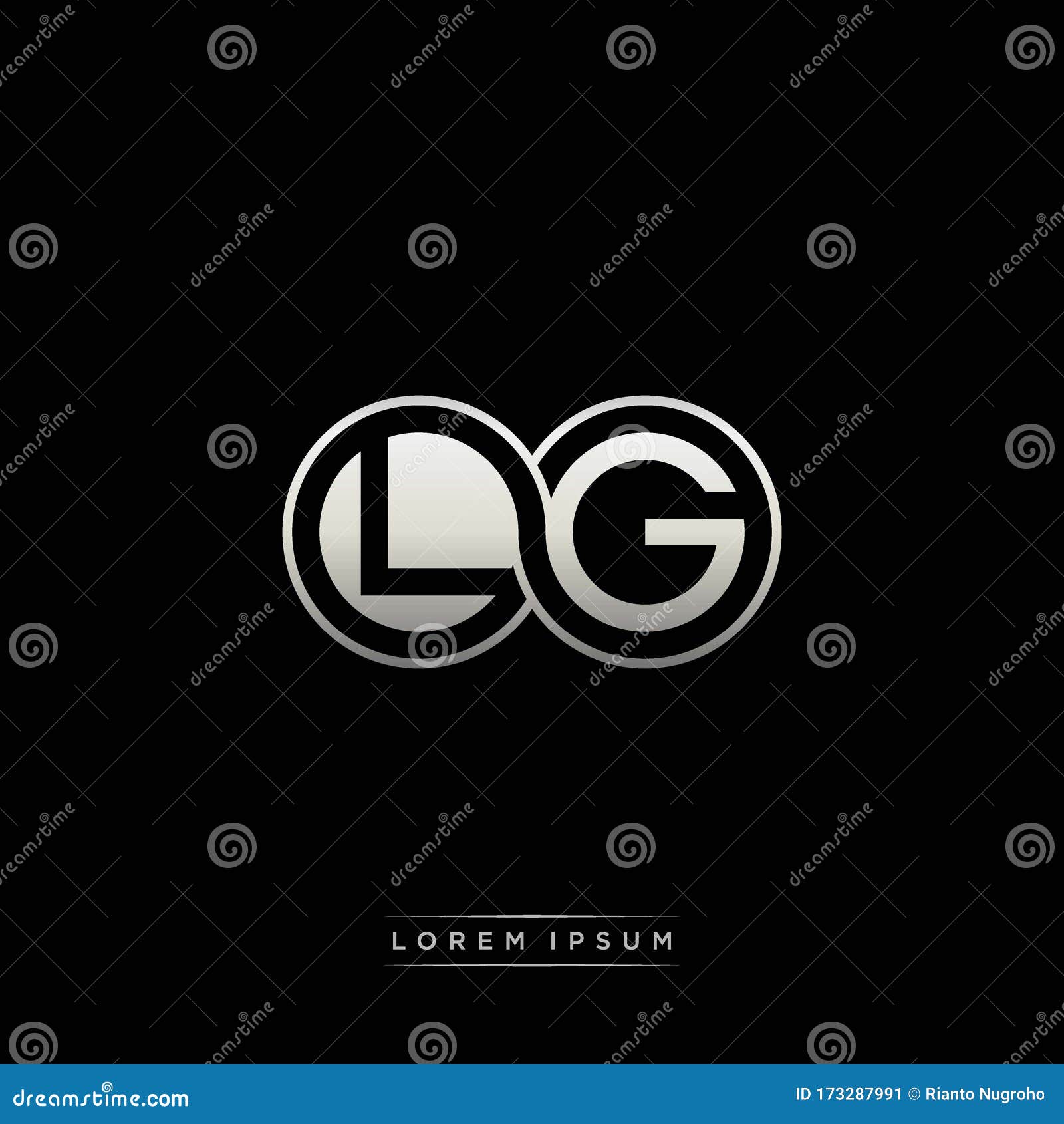 LG Initial Letter Linked Circle Capital Monogram Logo Modern Template ...