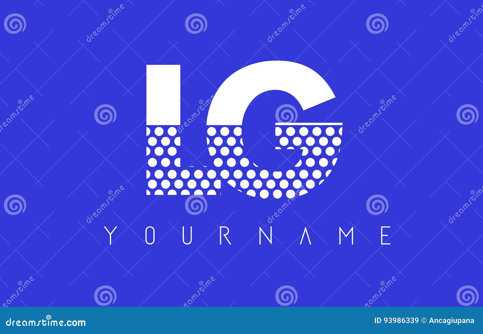 LG L G Dotted Letter Logo Design with Blue Background. Stock Vector ...