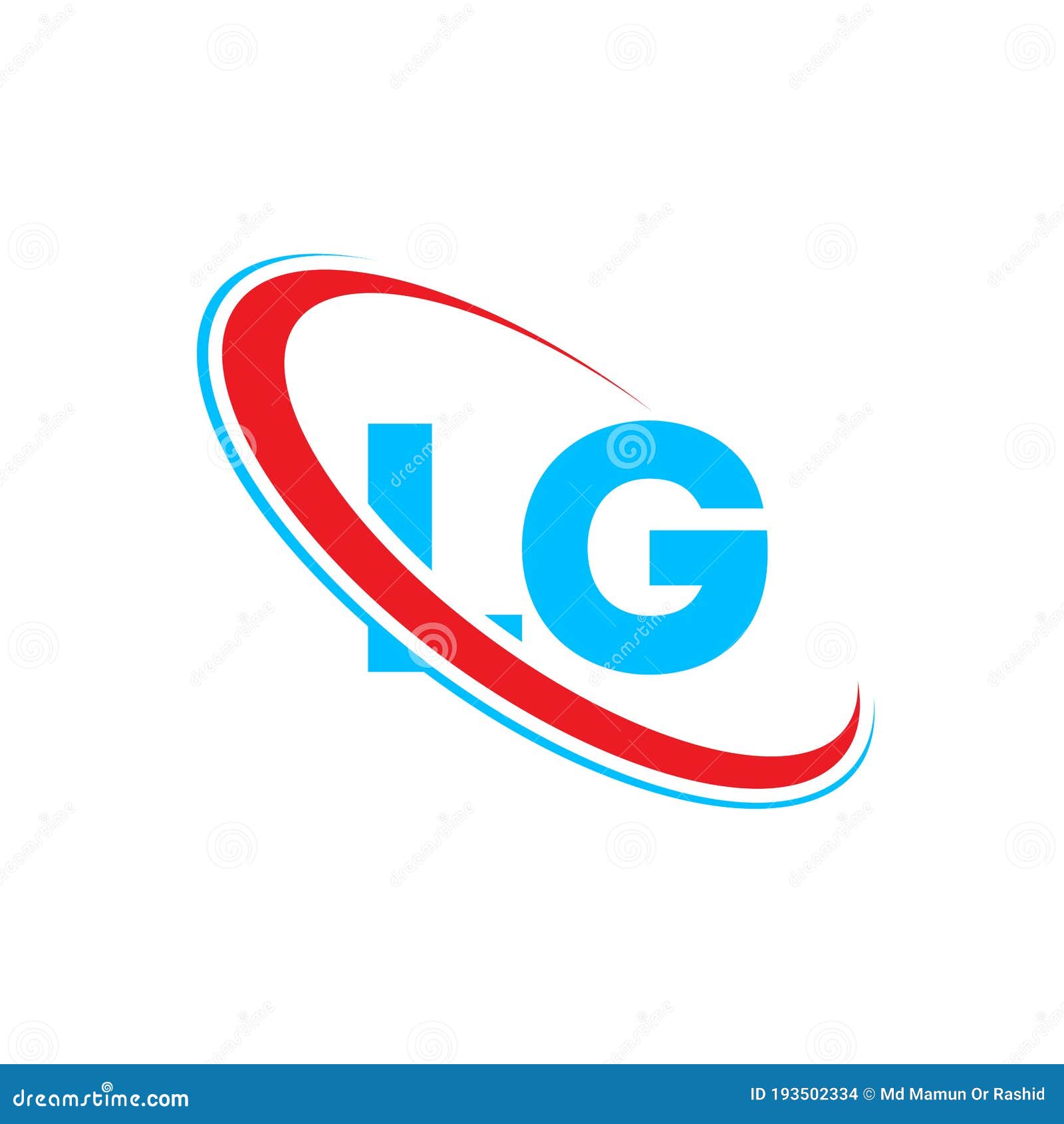 LG L G Letter Logo Design. Initial Letter LG Linked Circle Upercase ...
