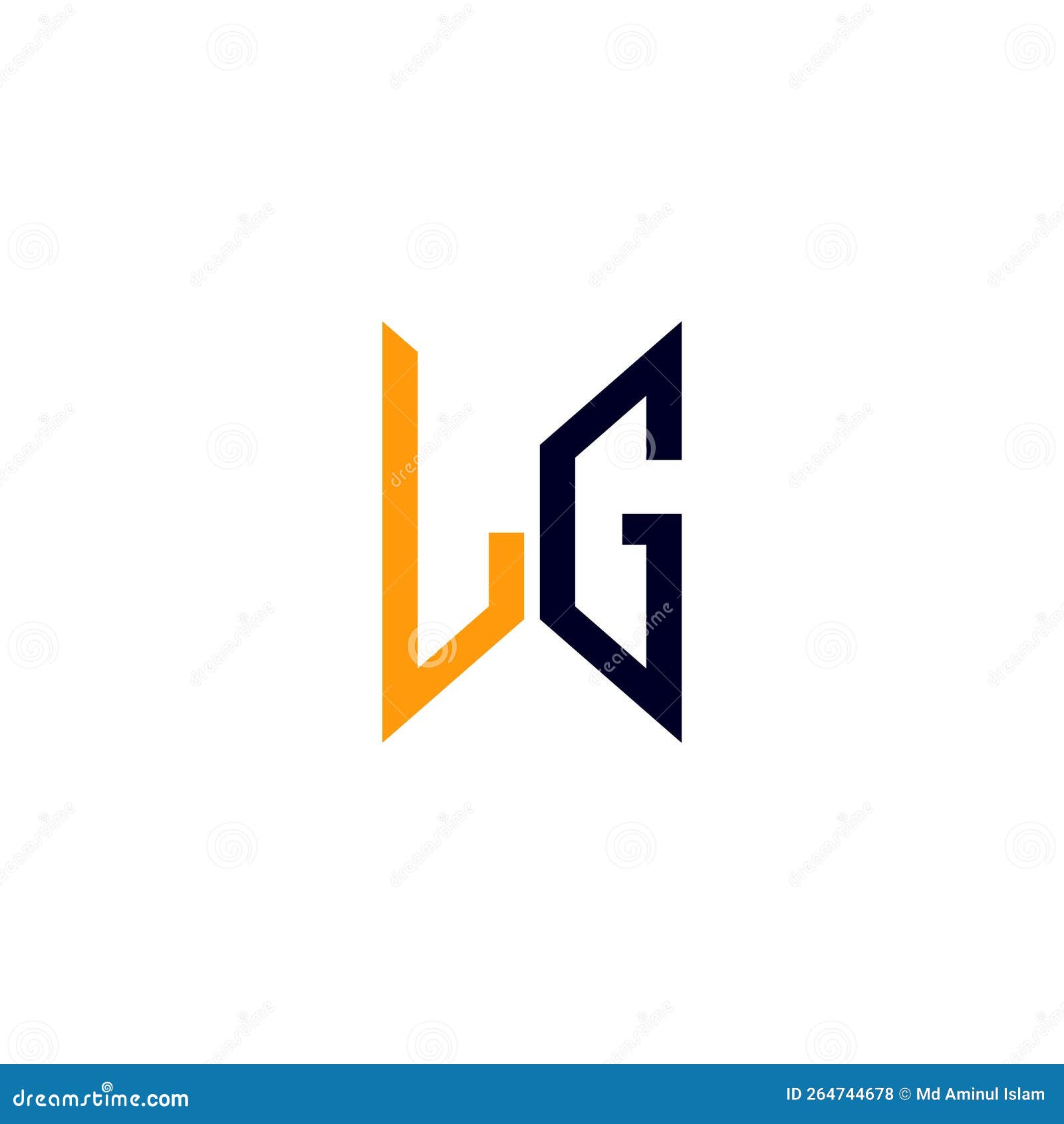 LG Letter Logo Creative Design with Vector Graphic, Stock Vector ...