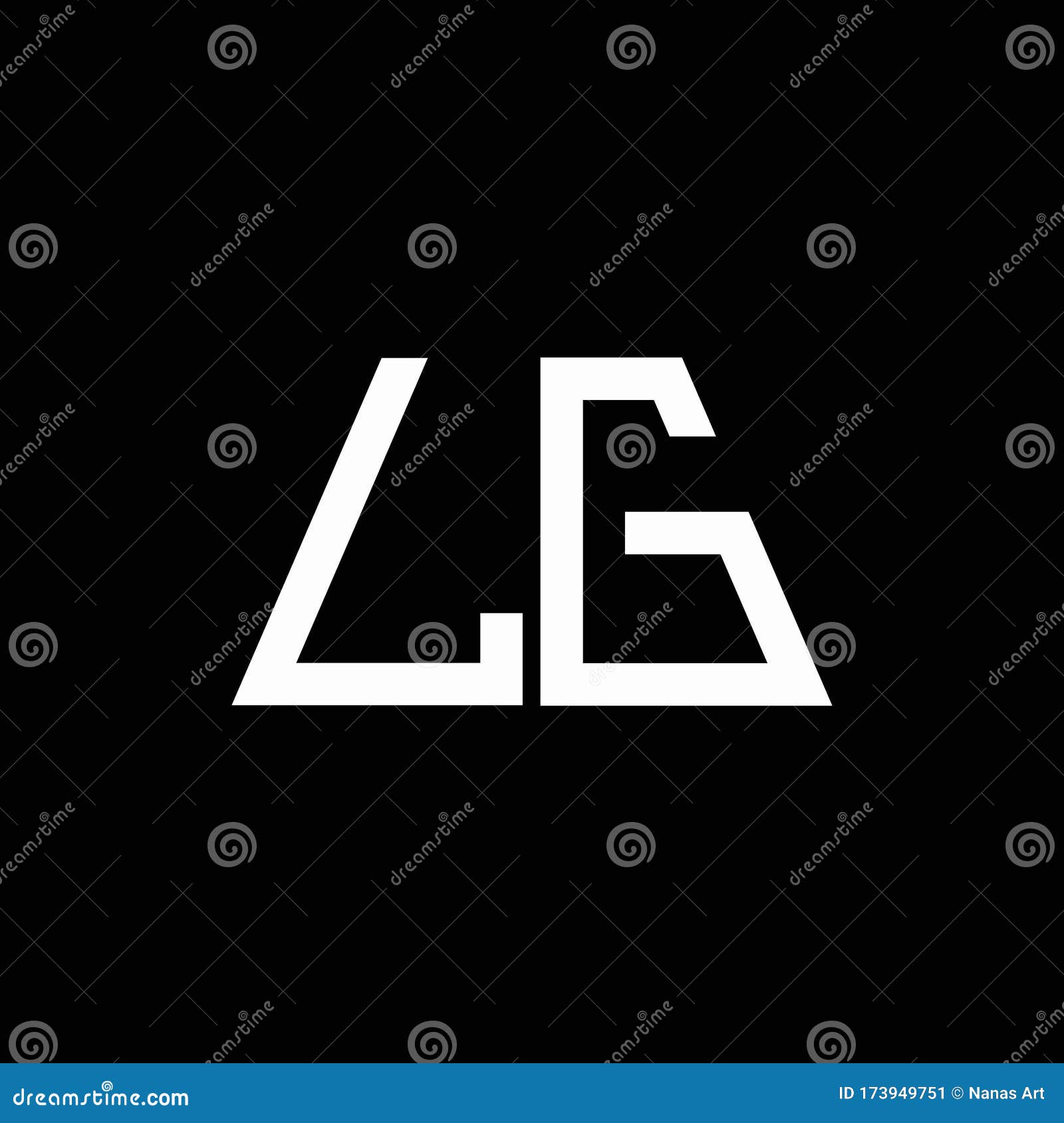 LG Logo Abstract Monogram Isolated on Black Background Stock ...