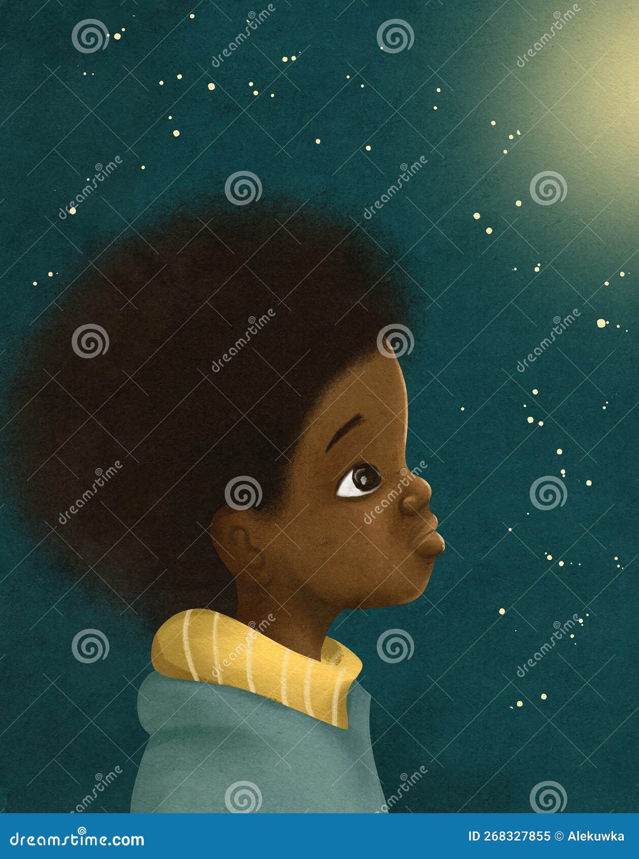 Drawing Portrait of Black African Child, Ethnic Family Stock ...