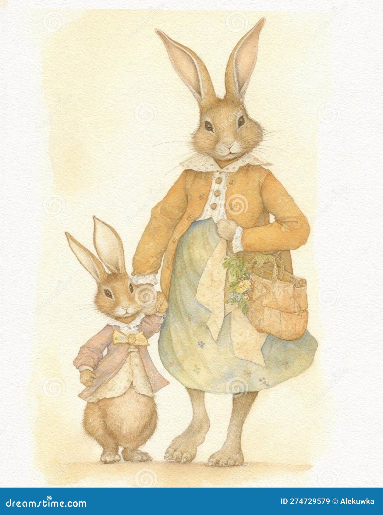 Pastel Vintage Bunny Drawing, Easter Bunny, Shabby Chic Drawing ...