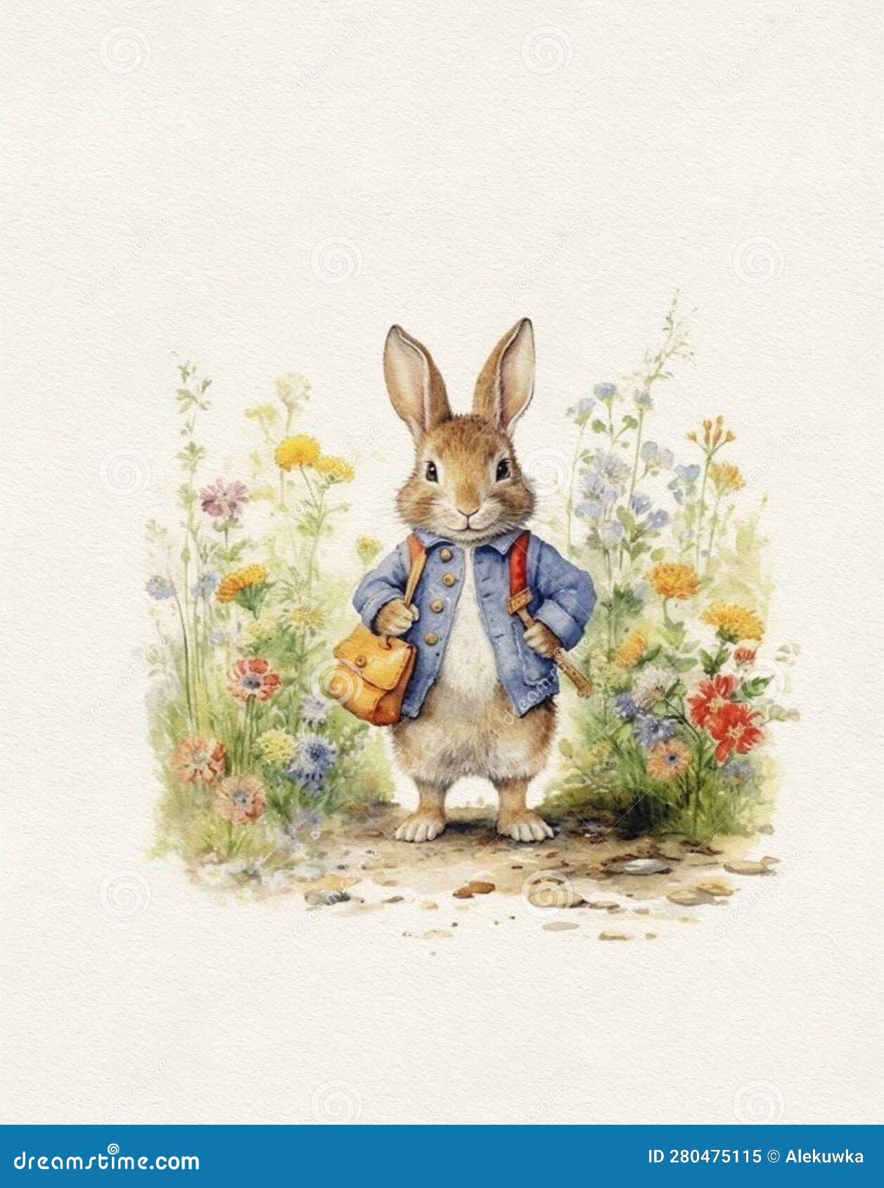 Watercolor Bunny Mom With Peter Rabbit Cartoon Vector | CartoonDealer ...