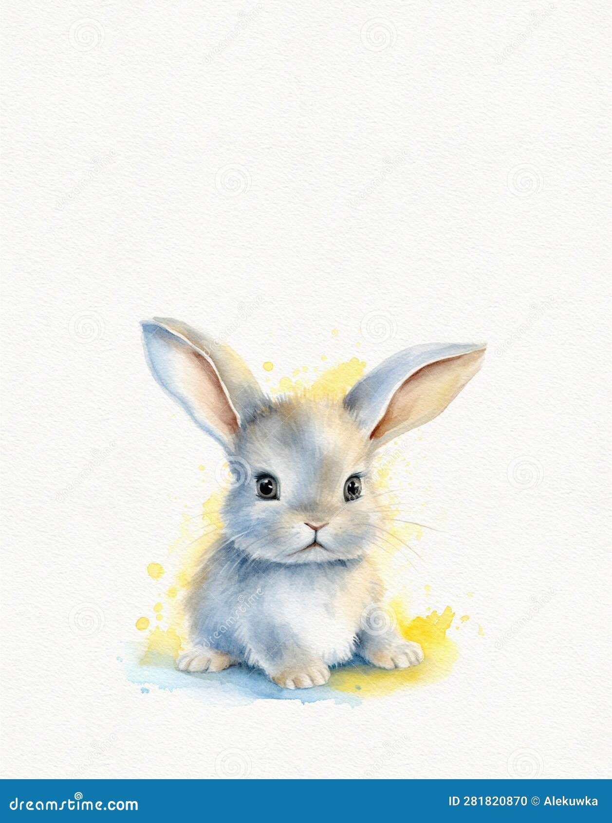 Drawing of a Cute Rabbit, Yellow Color, Summer Adventures of a Rabbit ...