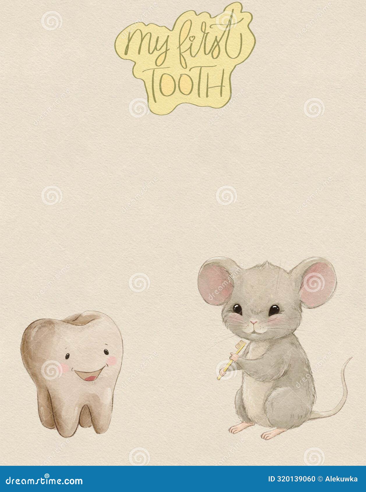 First Tooth Party Card with Baby Animal Stock Photo - Image of clipart ...