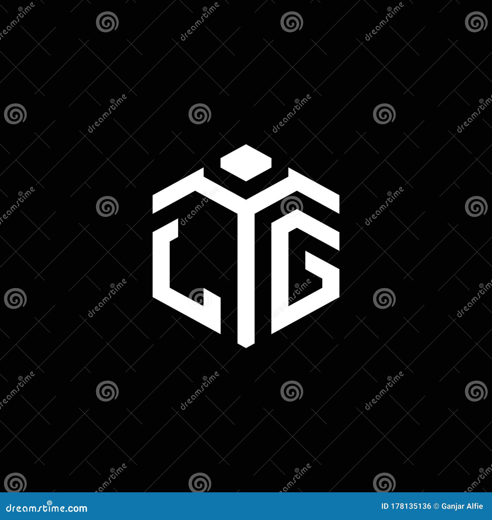 LG Monogram Logo with Abstract Hexagon Style Design Template Stock ...