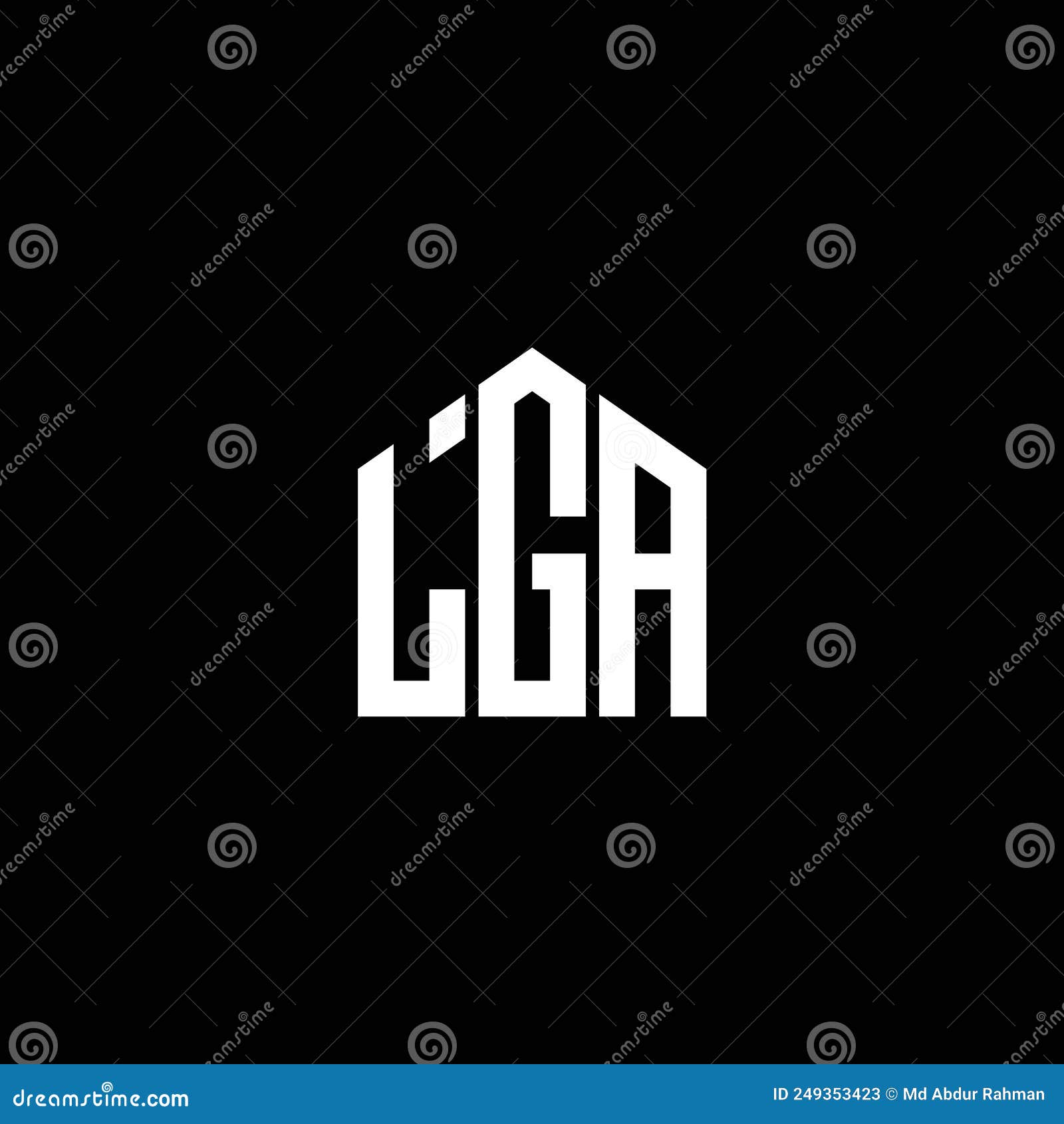 LGA Letter Logo Design On BLACK Background. LGA Creative Initials ...