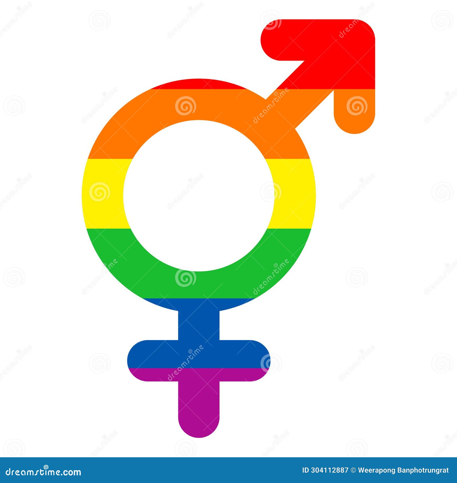 Gender Equality Sign of Humanities, Rainbow Sign of Freedom of Gender ...