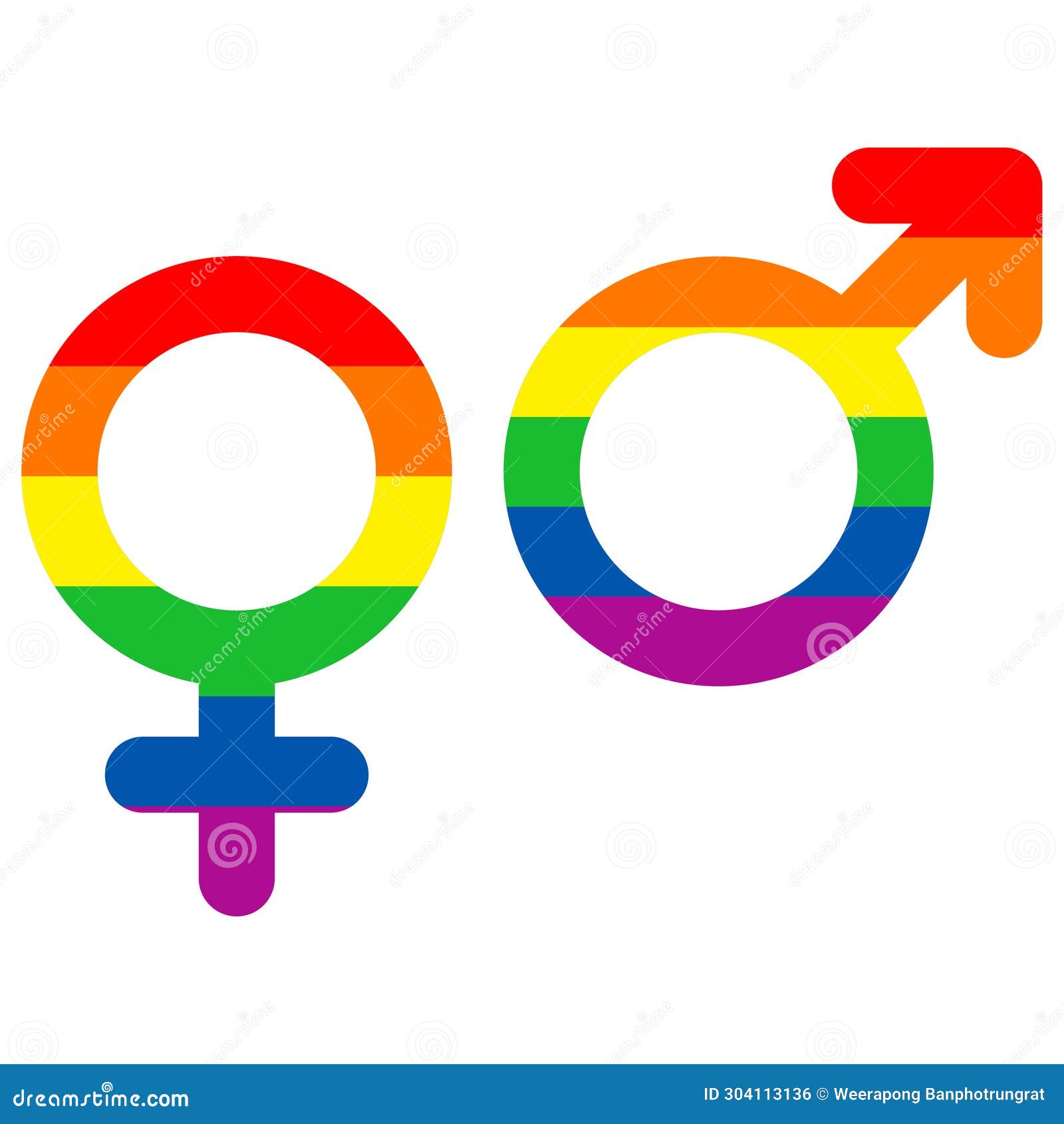 Gender Equality Sign of Humanities, Rainbow Sign of Freedom of Gender ...