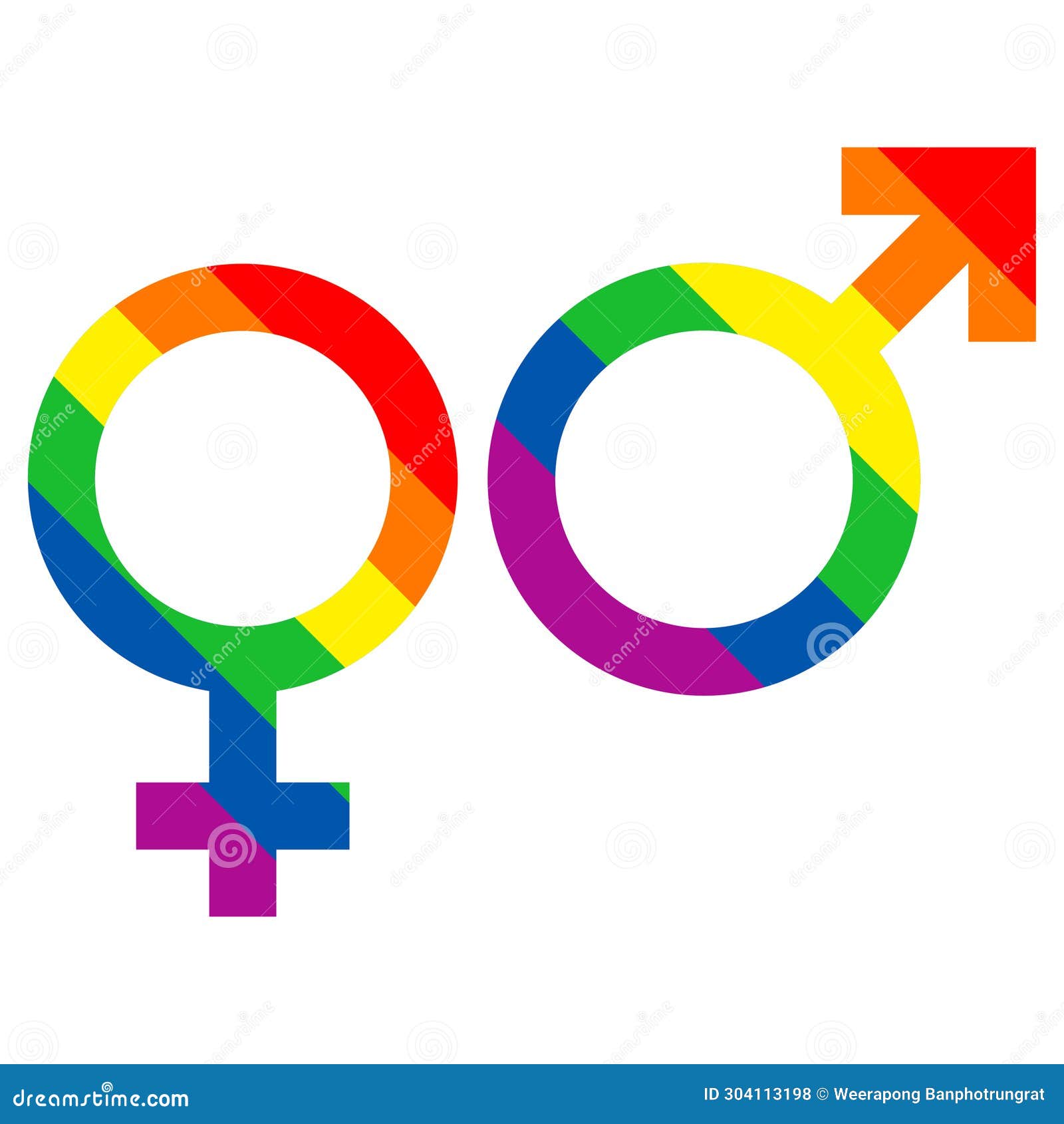 Gender Equality Sign of Humanities, Rainbow Sign of Freedom of Gender ...