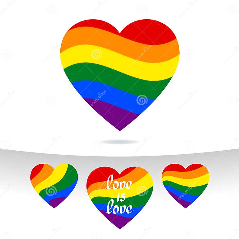 Lgbt Concept Heart Shape In Lgbtq Flag Colors Icon Of Transgender