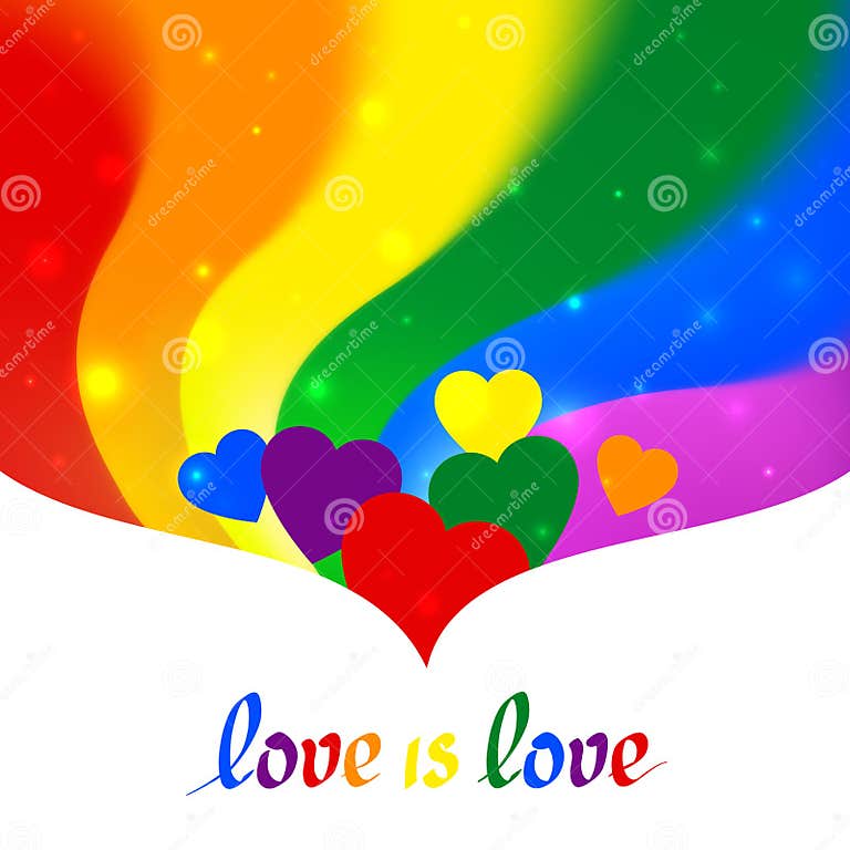 Lgbt Concept Heart Shape In Pride Lgbtq Flag Colors With The Text