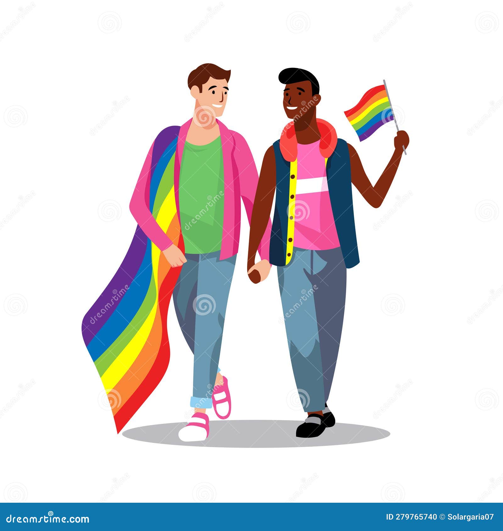 Lgbt Couple People Cartoon Flat Vector Illustration Stock Vector