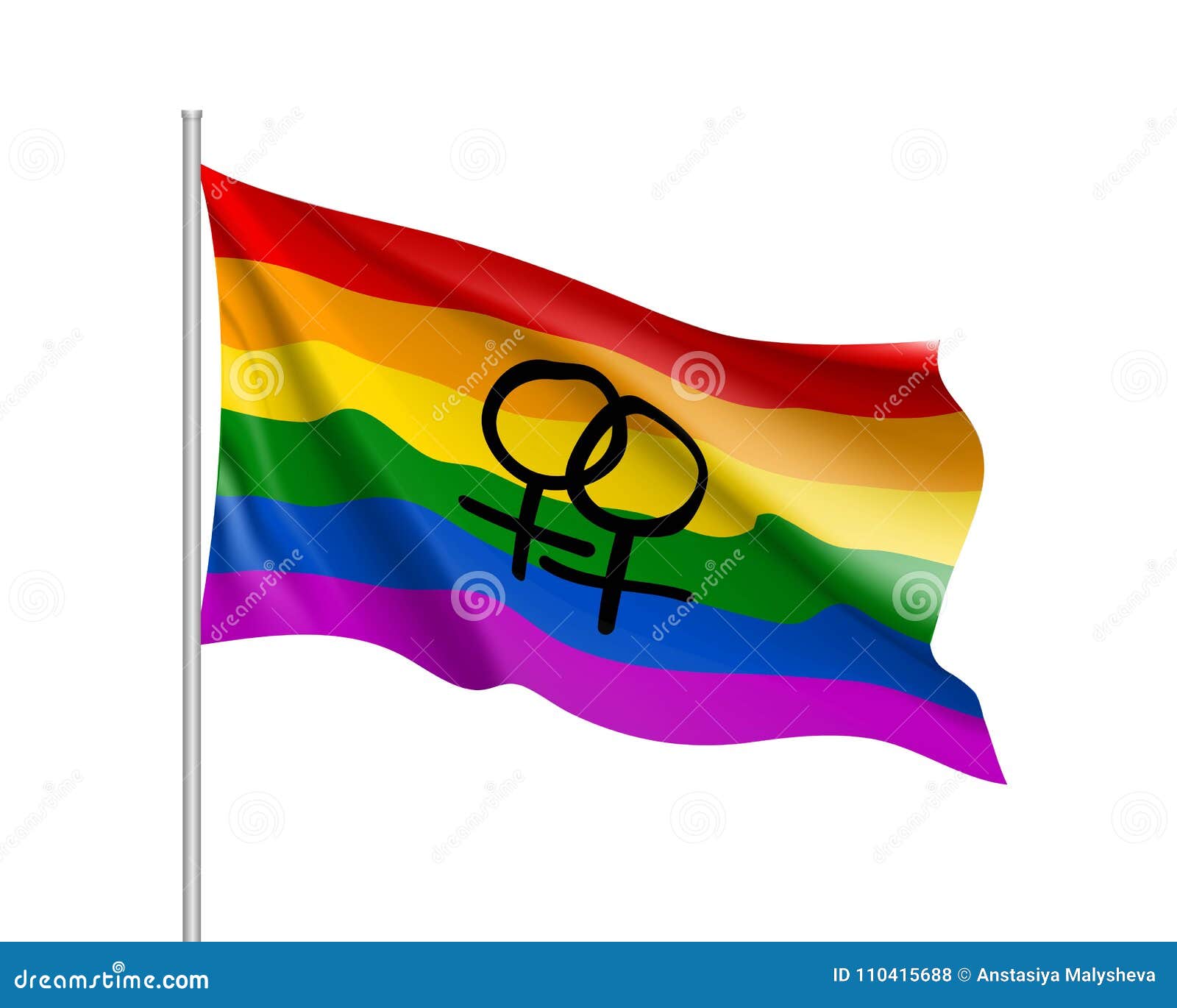 Lgbt Del Movimiento De La Bandera Del Arco Iris Que Agita Ilustración