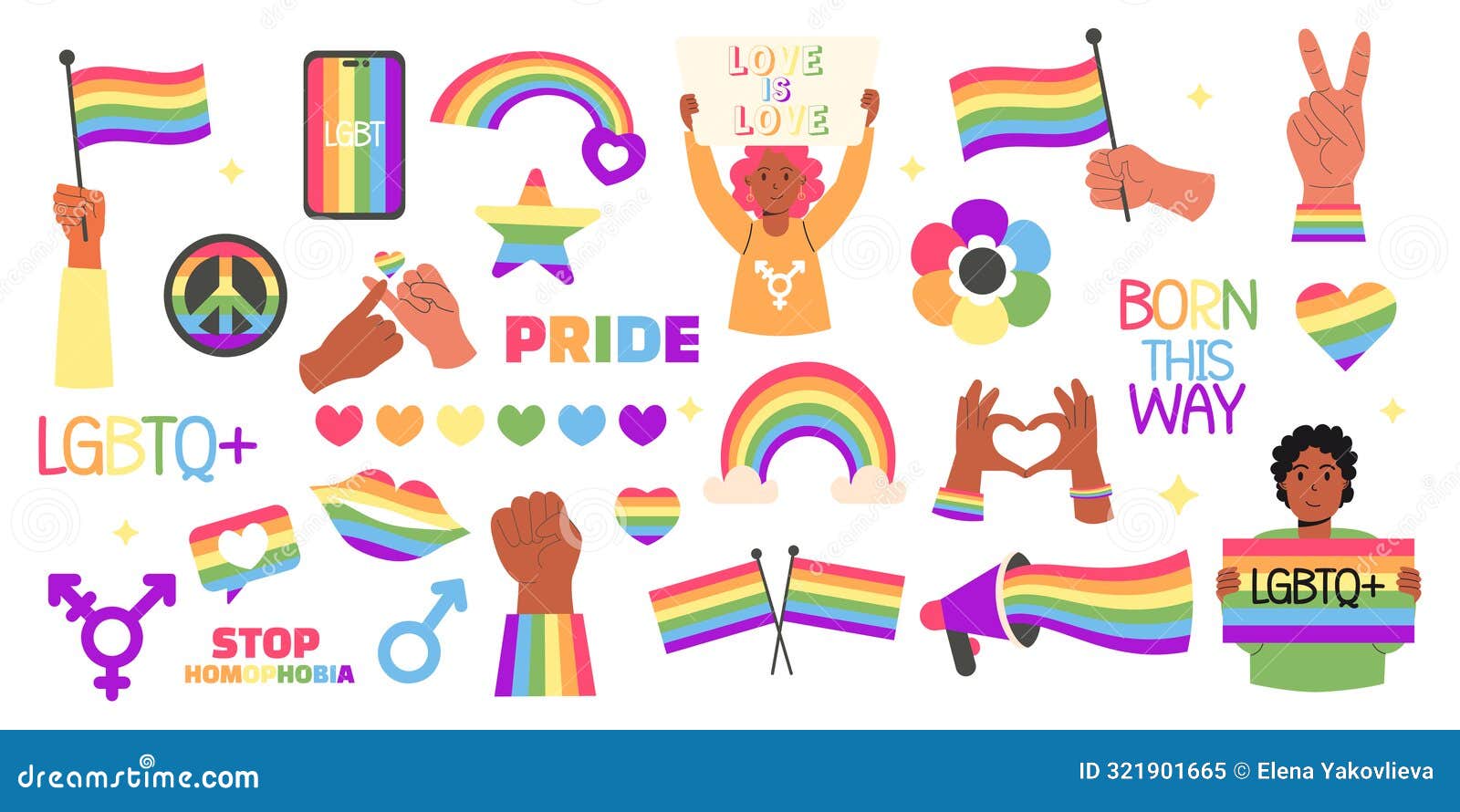 Lgbt Elements Collection Pride Month Stock Vector - Illustration of homosexual, month: 321901665