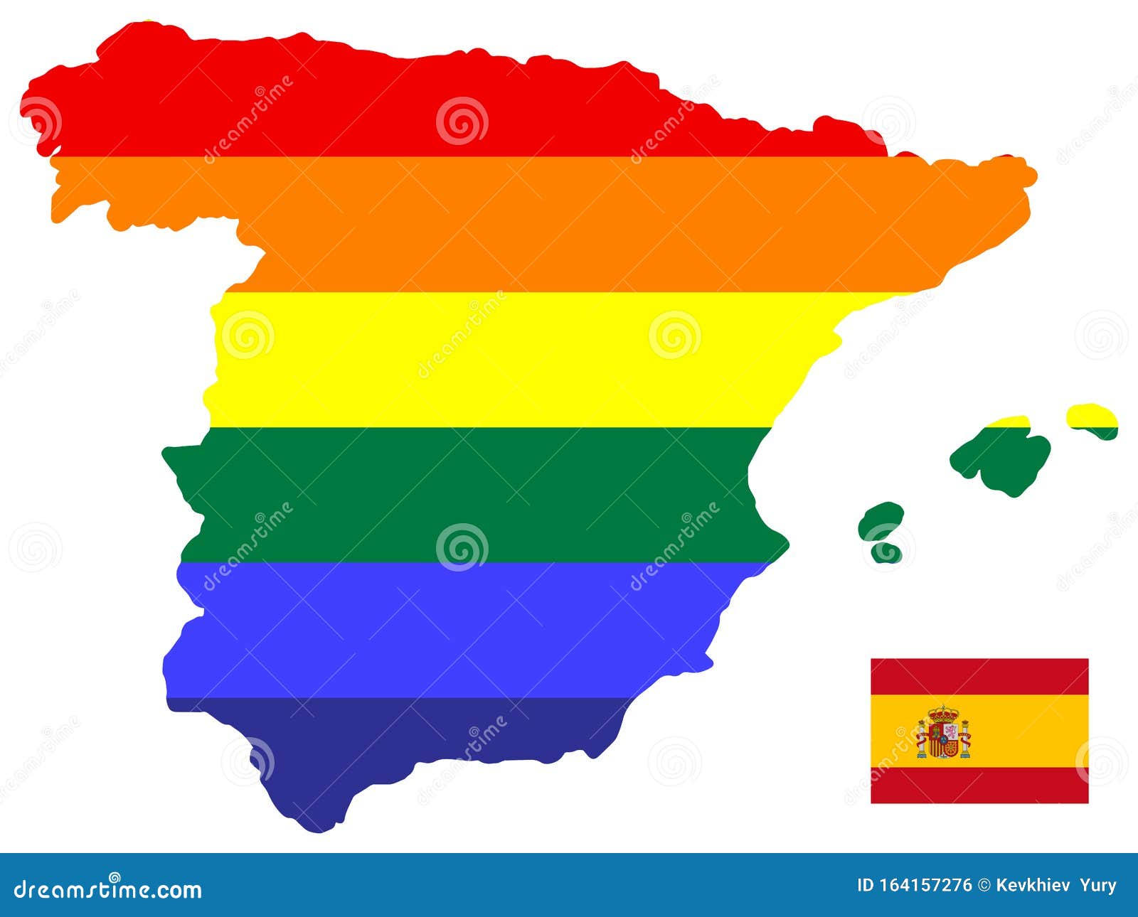 Lgbt Flag Map of Spain Vector Stock Vector - Illustration of banner ...