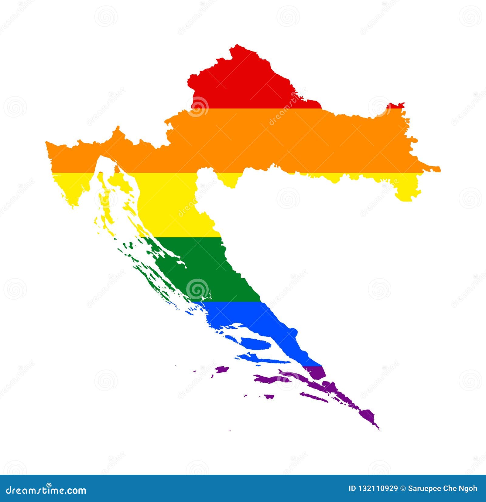 Lgbt Flag Map Vector Rainbow Map In Colors Of Lgbt Lesbian Gay