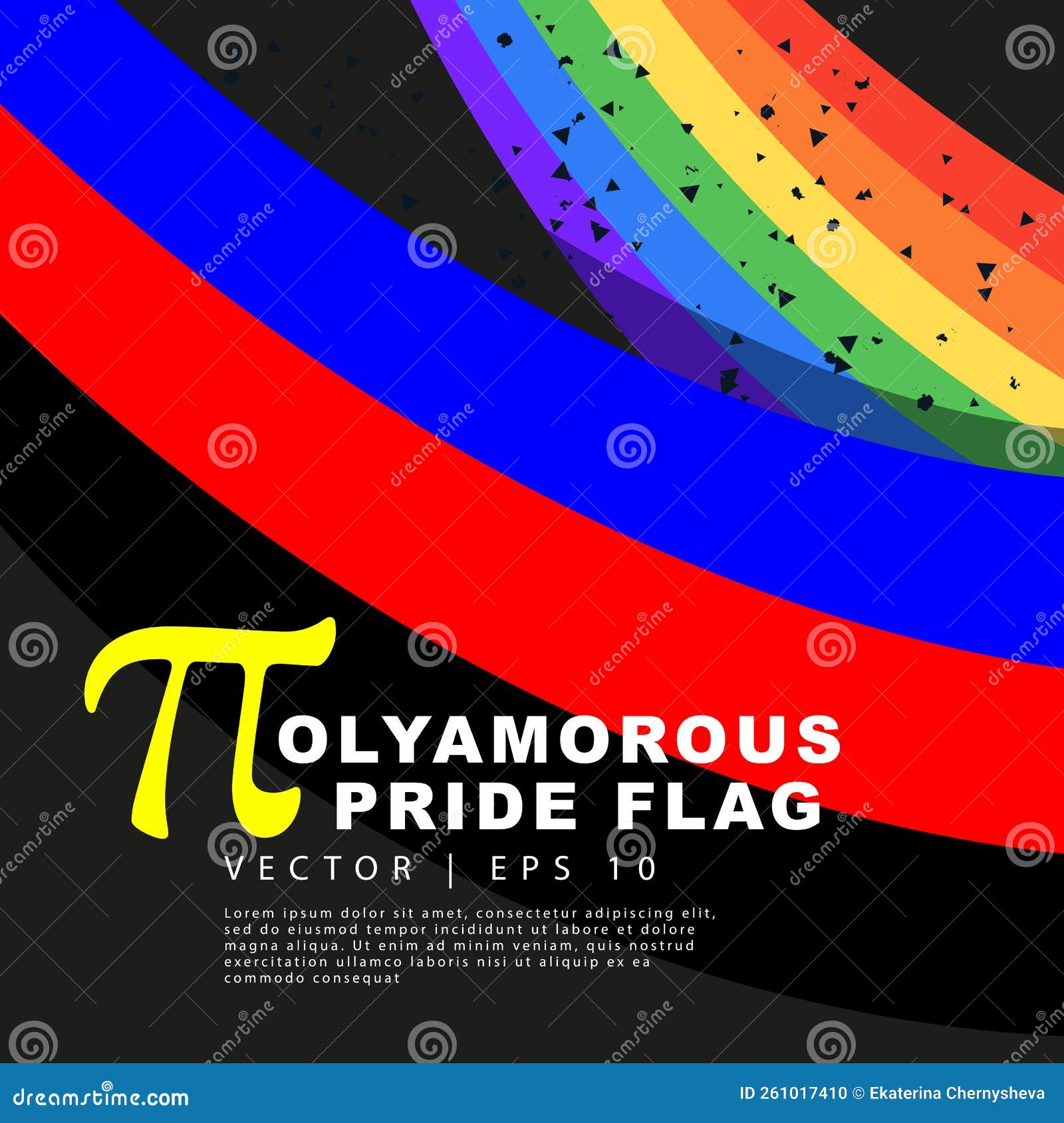 The Flag Of Polyamorous Pride In The Shape Of A Large Heart. A Colorful Logo Of One Of The LGBT ...