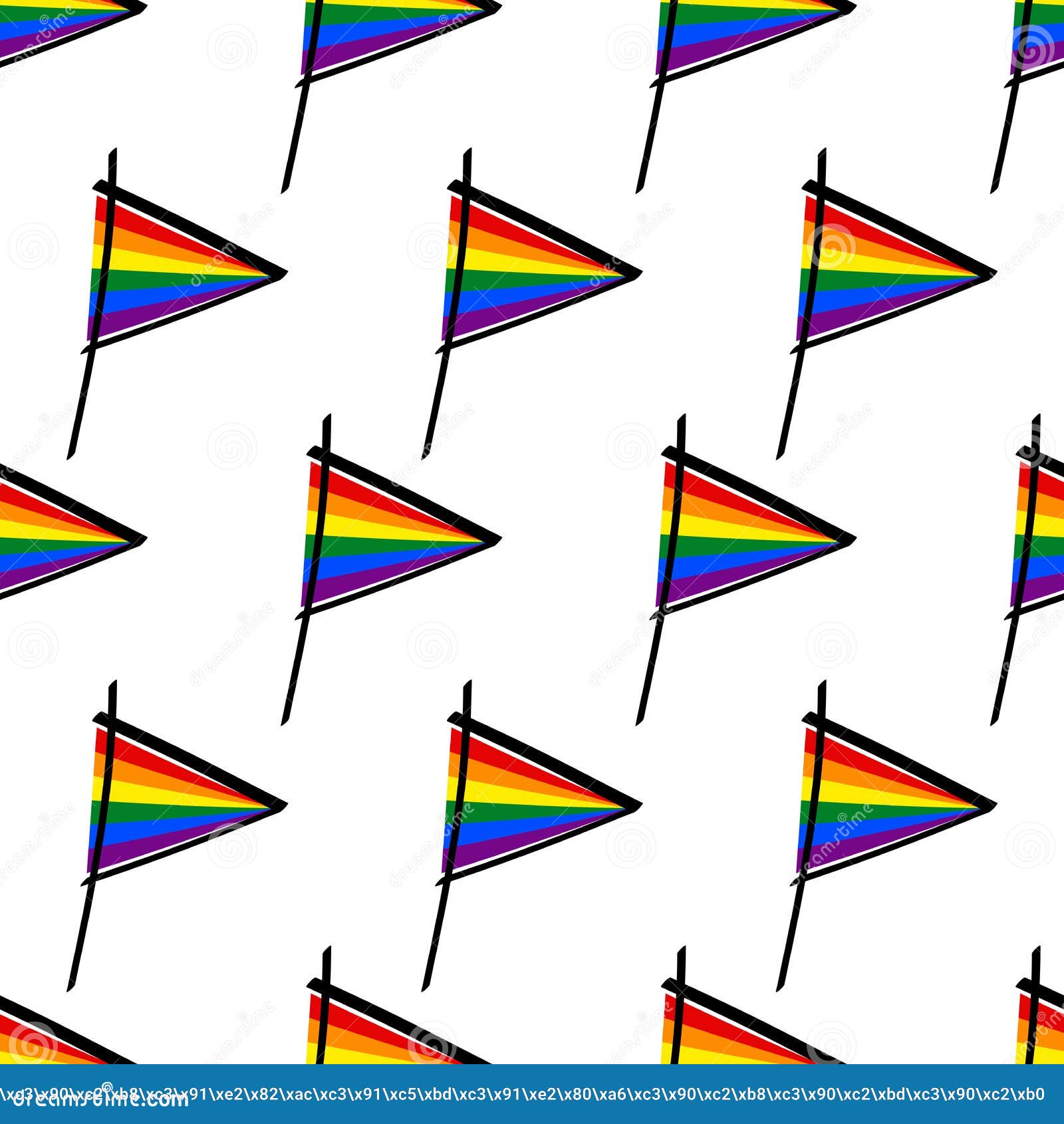 LGBT Flag Seamless Pattern stock illustration. Illustration of drawn ...