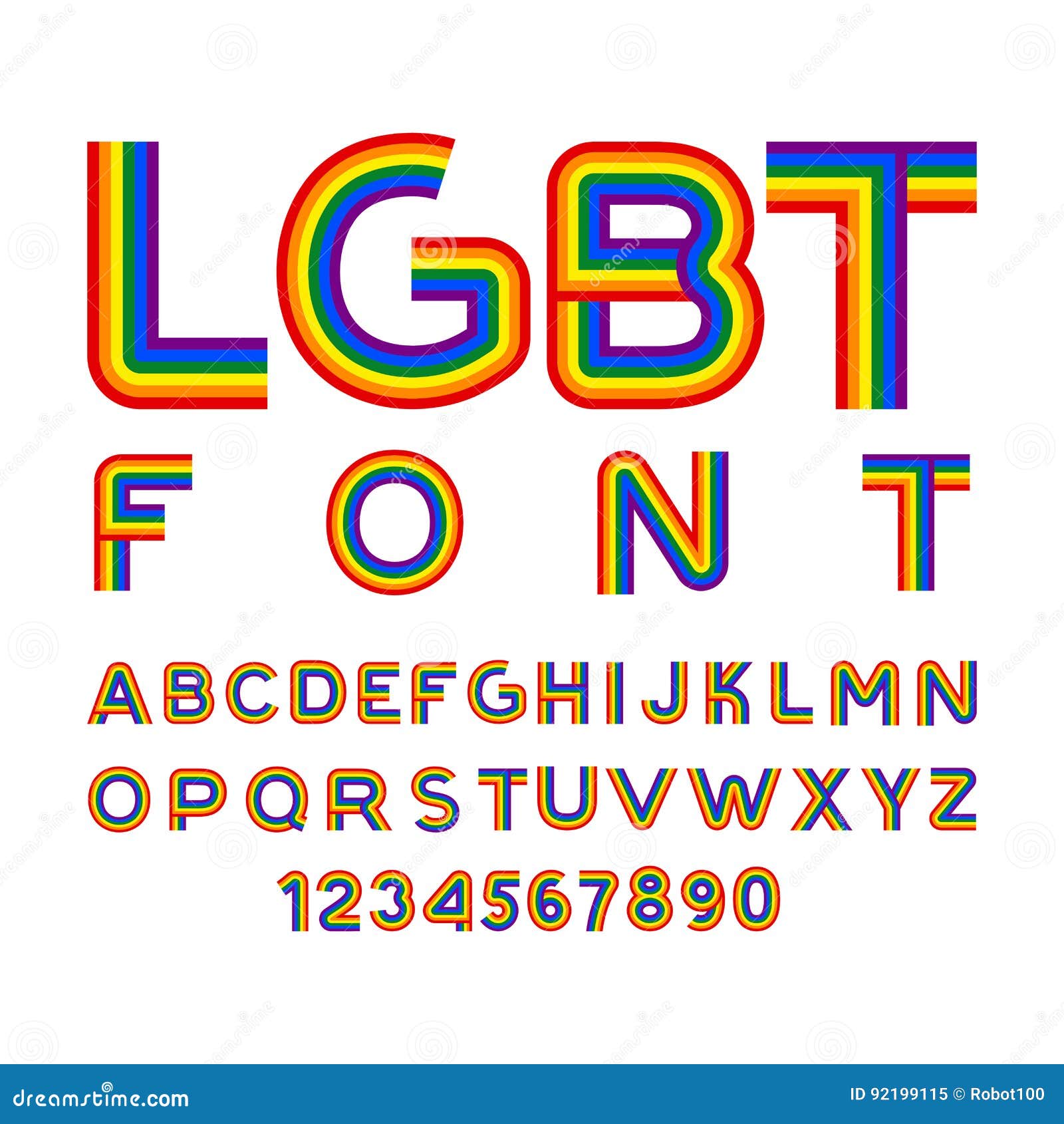 Lgbt Font Rainbow Letters Abc For Symbol Of Gays And Lesbians Stock
