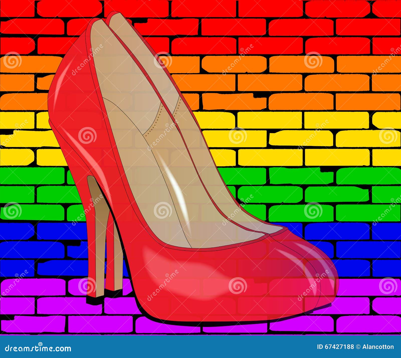 LGBT Gemalte Wand Mit Schuhen Vektor Abbildung - Illustration von ...
