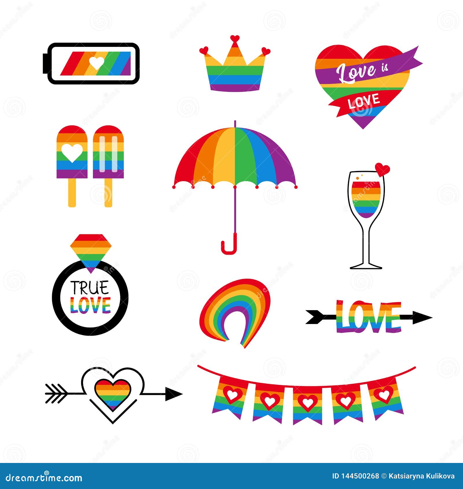 Lgbt Icon Vector Set Pride Flag Rainbow Stock Vector Illustration Of