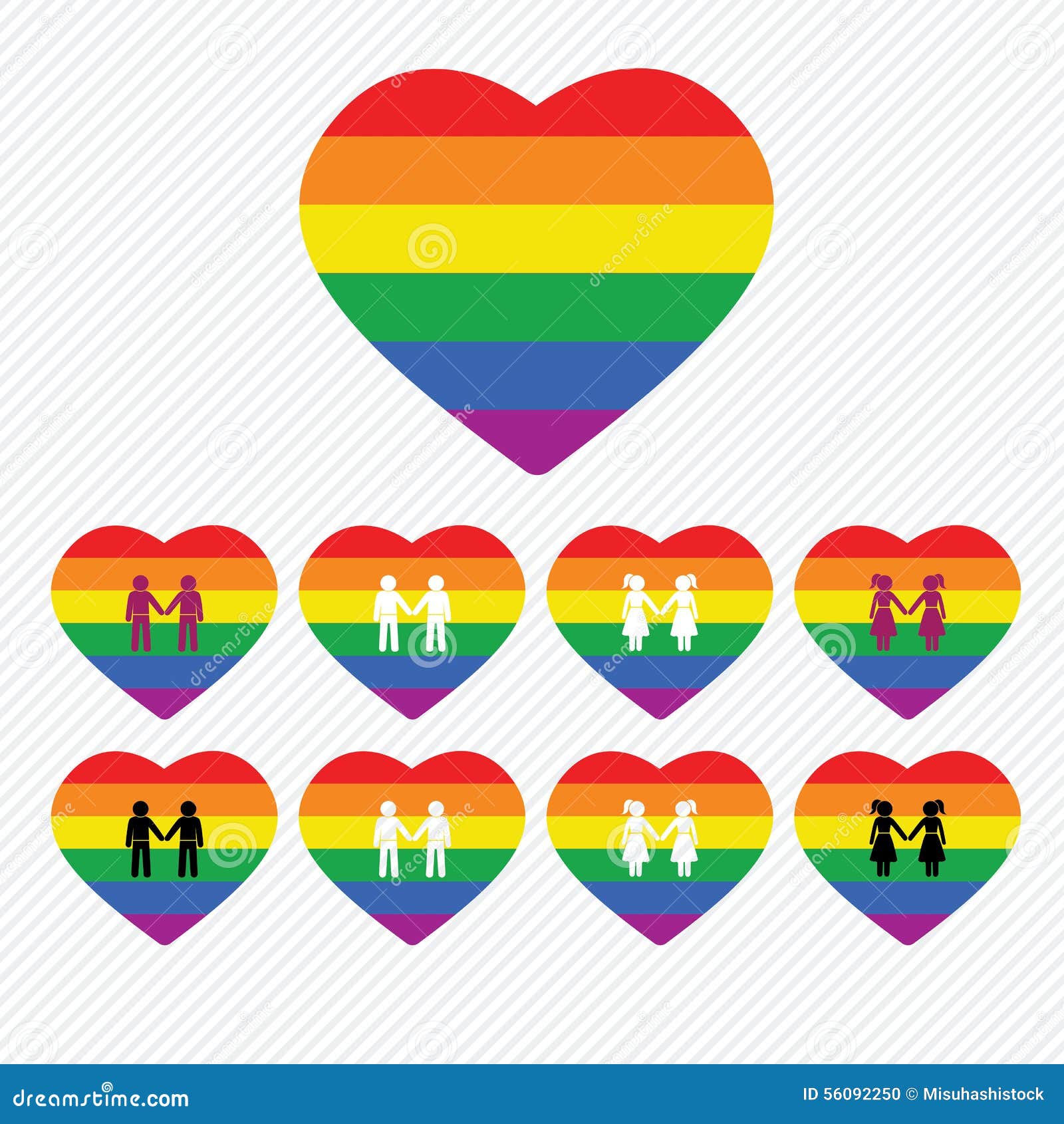 LGBT icons set. stock vector. Illustration of celebration - 56092250