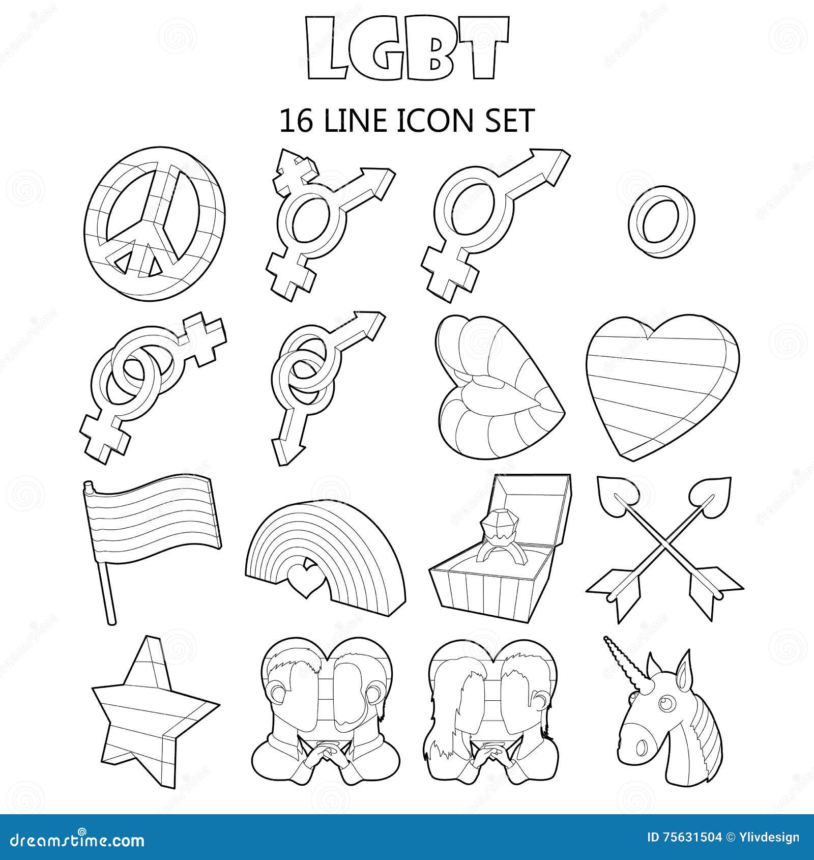 Outline Set Of Lgbt, Inspect And Like Hand Line Icons For Web App ...