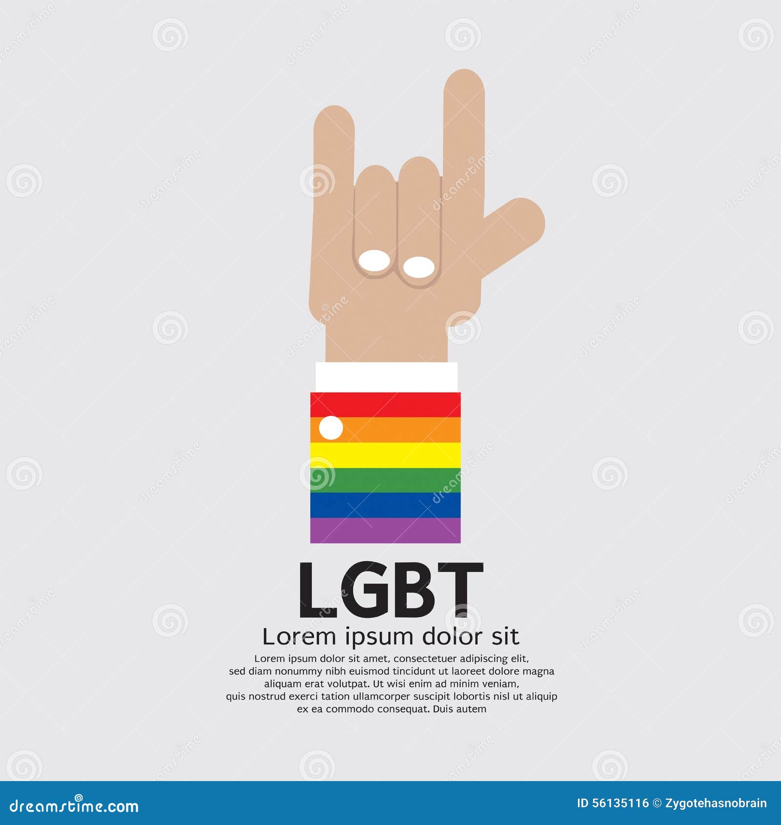 LGBT with Love Hand Sign. stock vector. Illustration of vector - 56135116