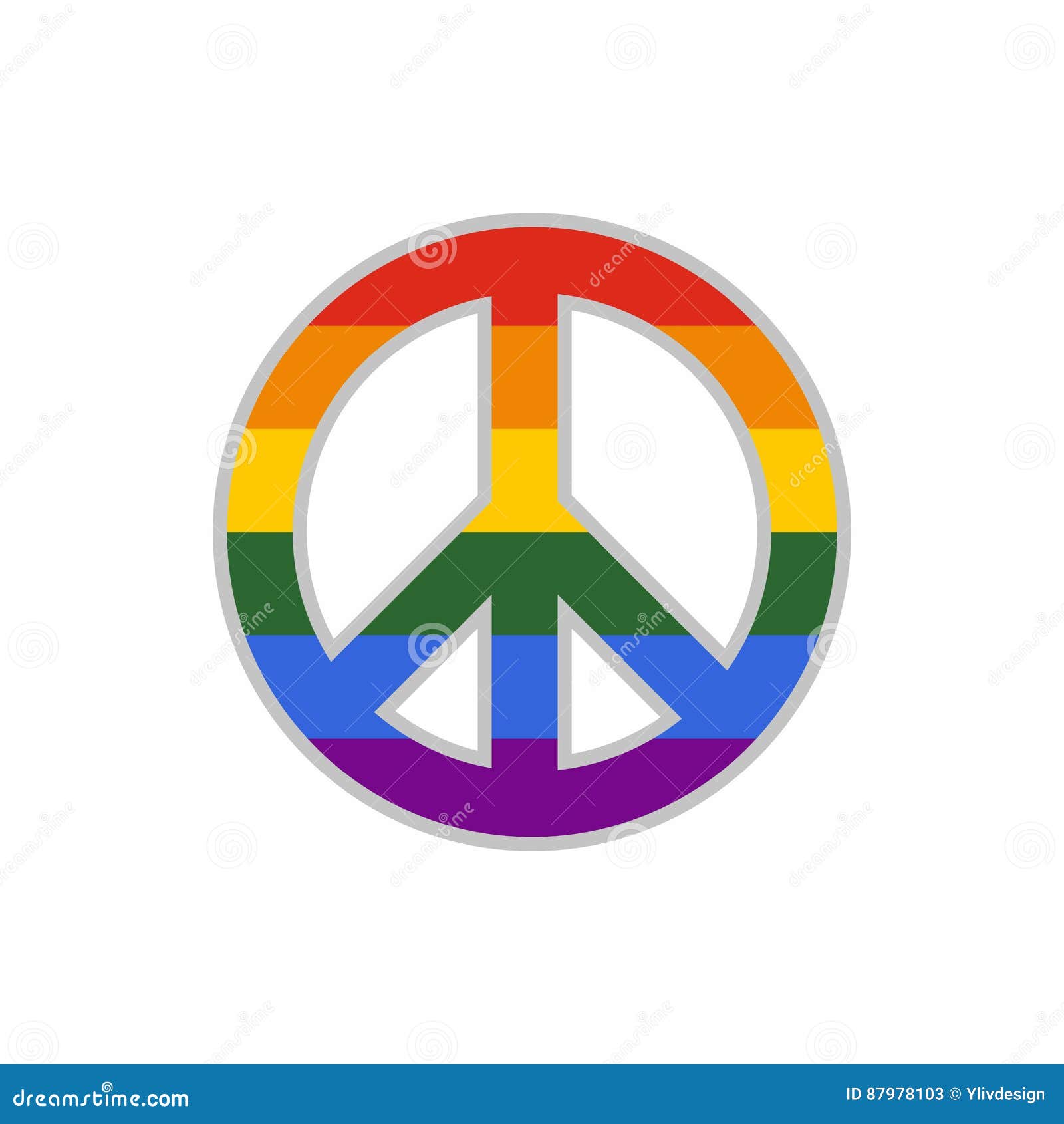 LGBT Peace Sign Icon, Flat Style Stock Vector - Illustration of ...
