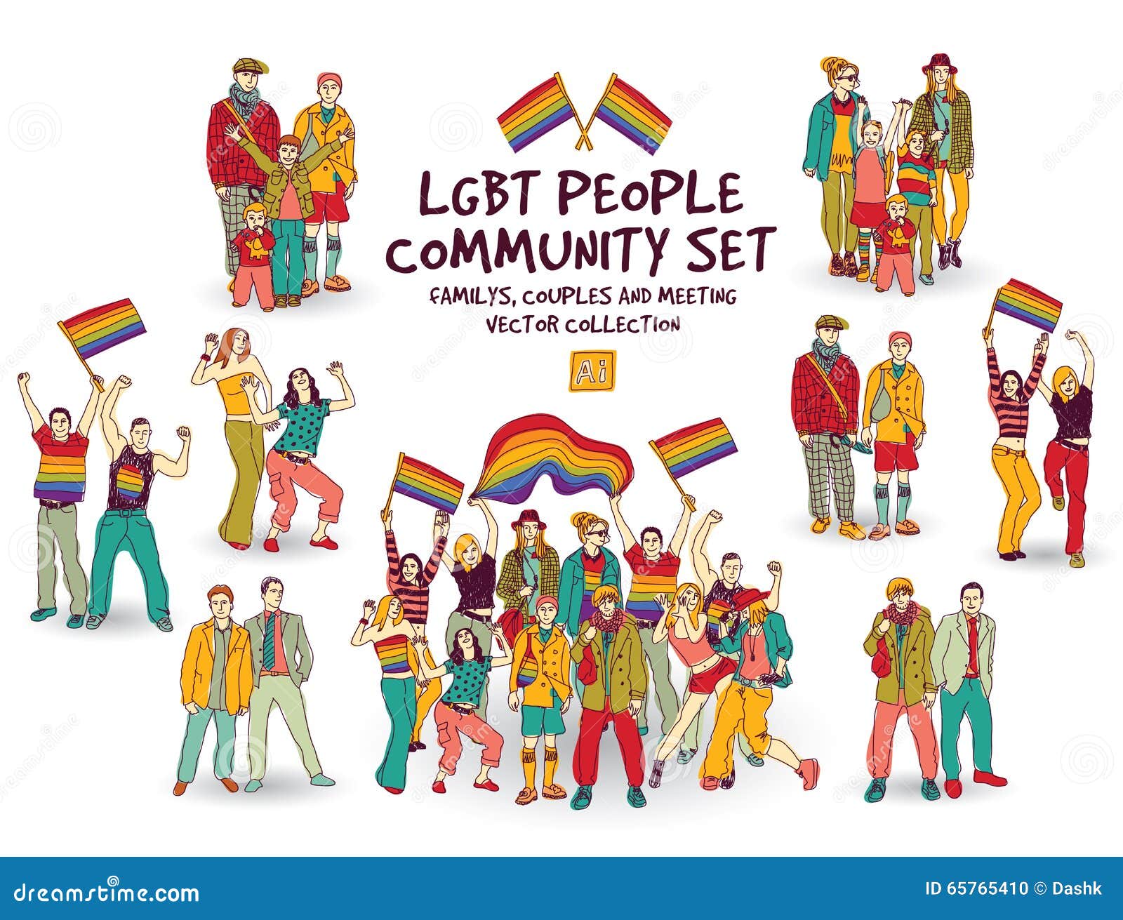 Lgbt People Community Poster Vector Illustration | CartoonDealer.com ...