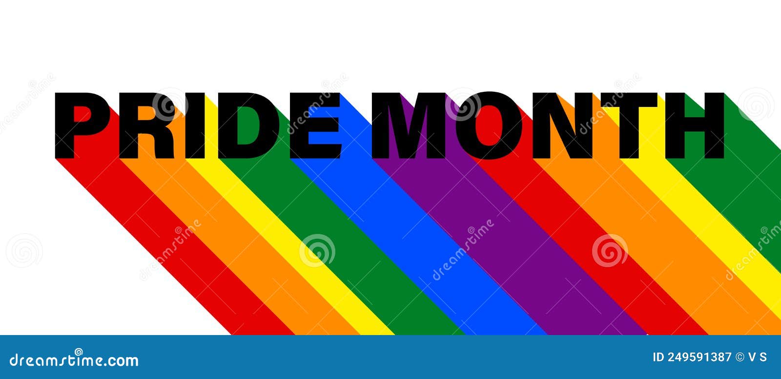 LGBT Pride Banner, Text Pride Month with Rainbow Shadow of LGBT Flag ...