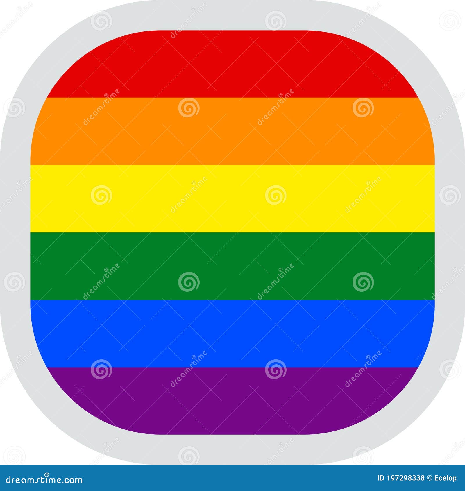 Rounded Square With Flag Pride Lgbt Stock Vector - Illustration of flat ...