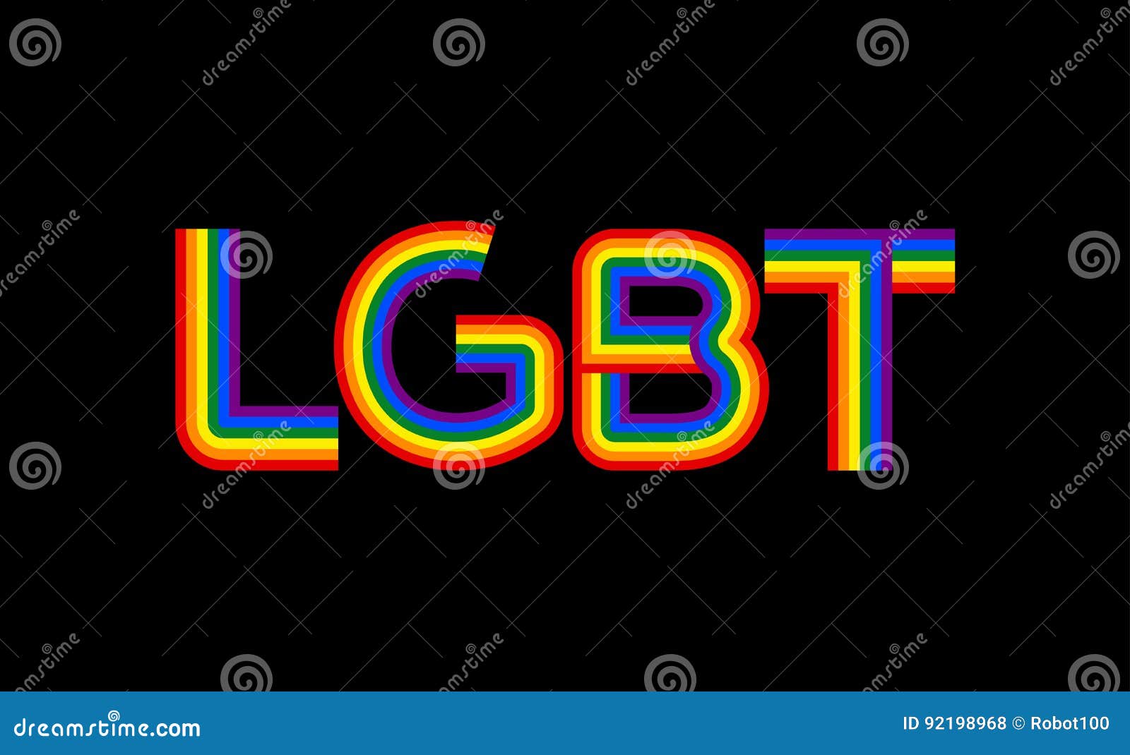 Lgbt Rainbow Lettering Symbol Of Gays And Lesbians Typography L Stock