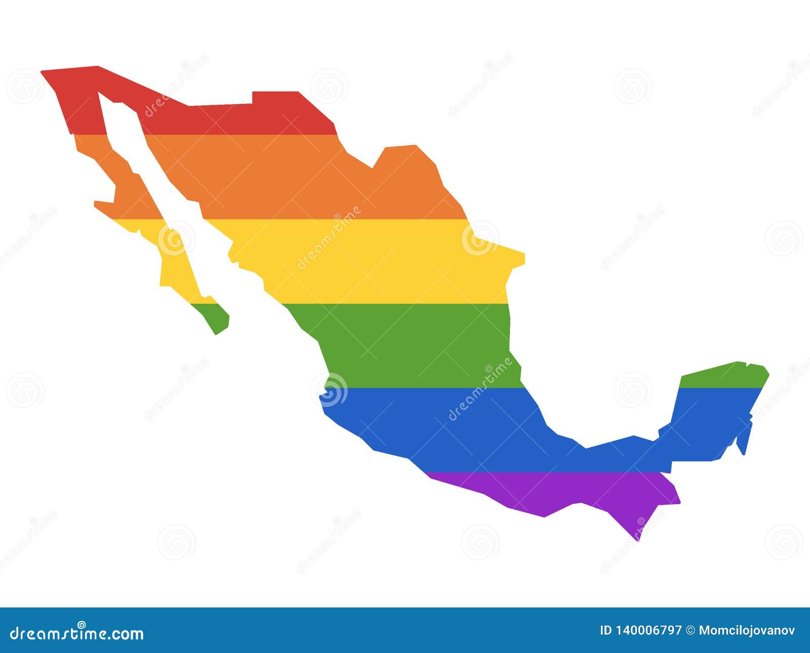 LGBT Rainbow Map of Mexico stock vector. Illustration of peru - 140006797