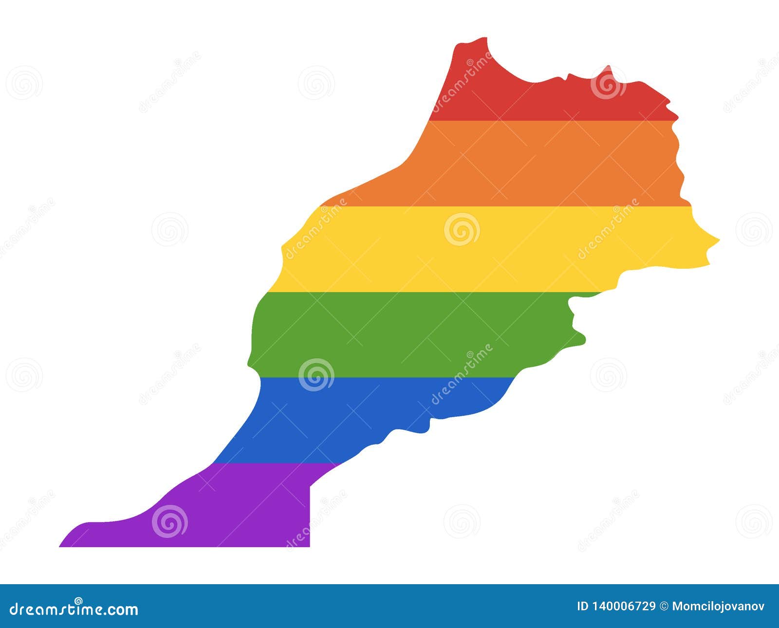LGBT Rainbow Map of Morocco Stock Vector - Illustration of rainbow ...