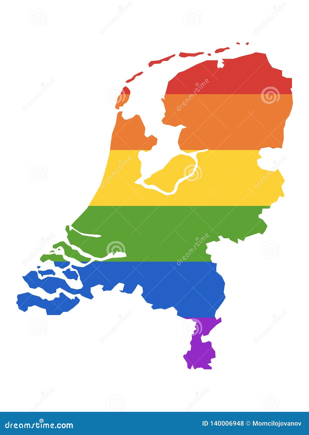 LGBT Rainbow Map of the Netherlands Stock Vector - Illustration of ...