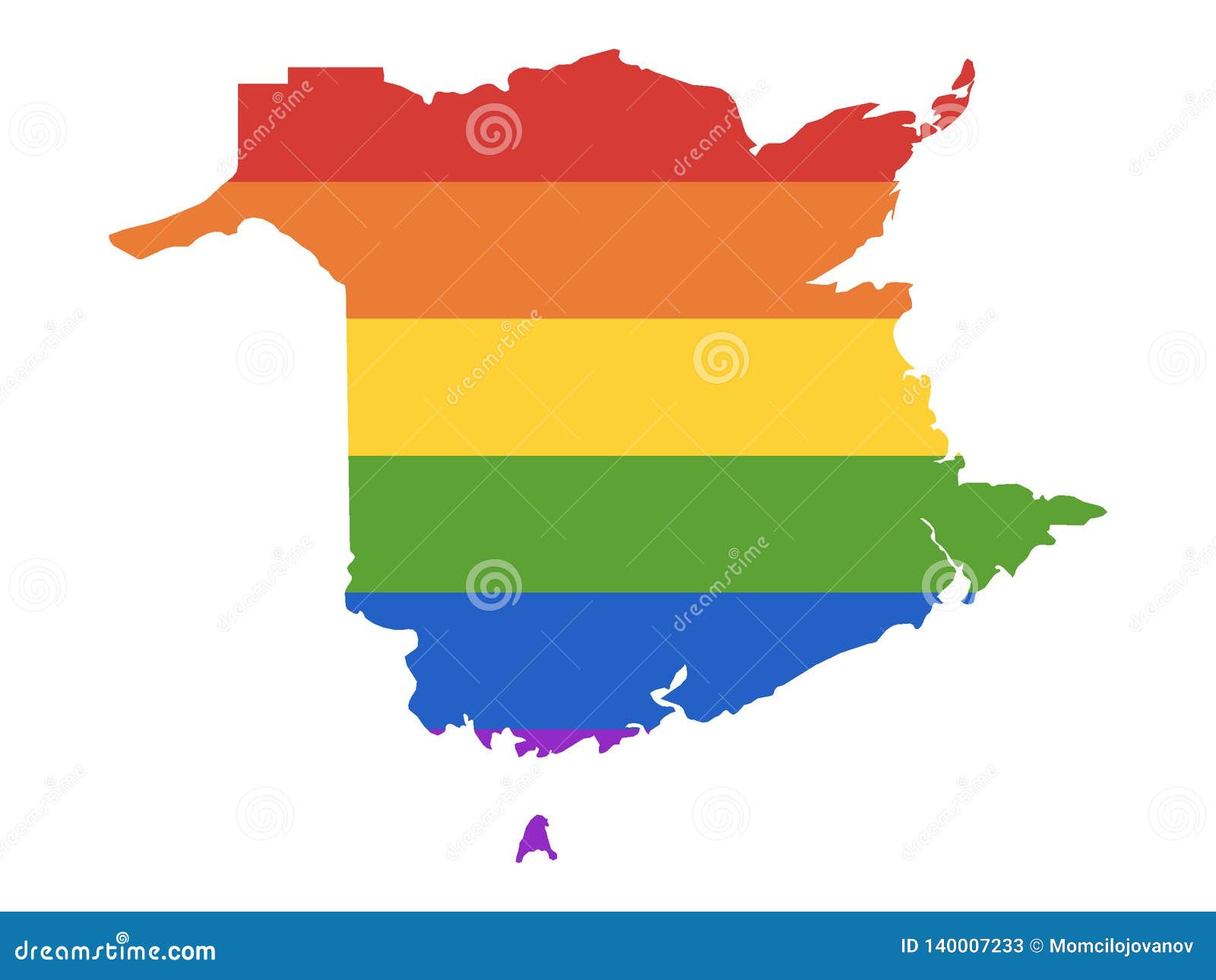 LGBT Rainbow Map of New Brunswick Stock Vector - Illustration of ...
