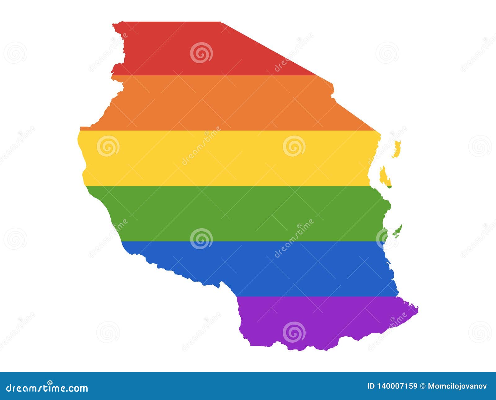 LGBT Rainbow Map of Tanzania Stock Vector - Illustration of america ...