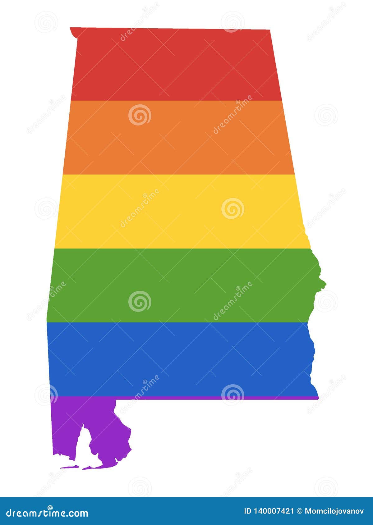 LGBT Rainbow Map of USA State of Alabama Stock Vector - Illustration of ...