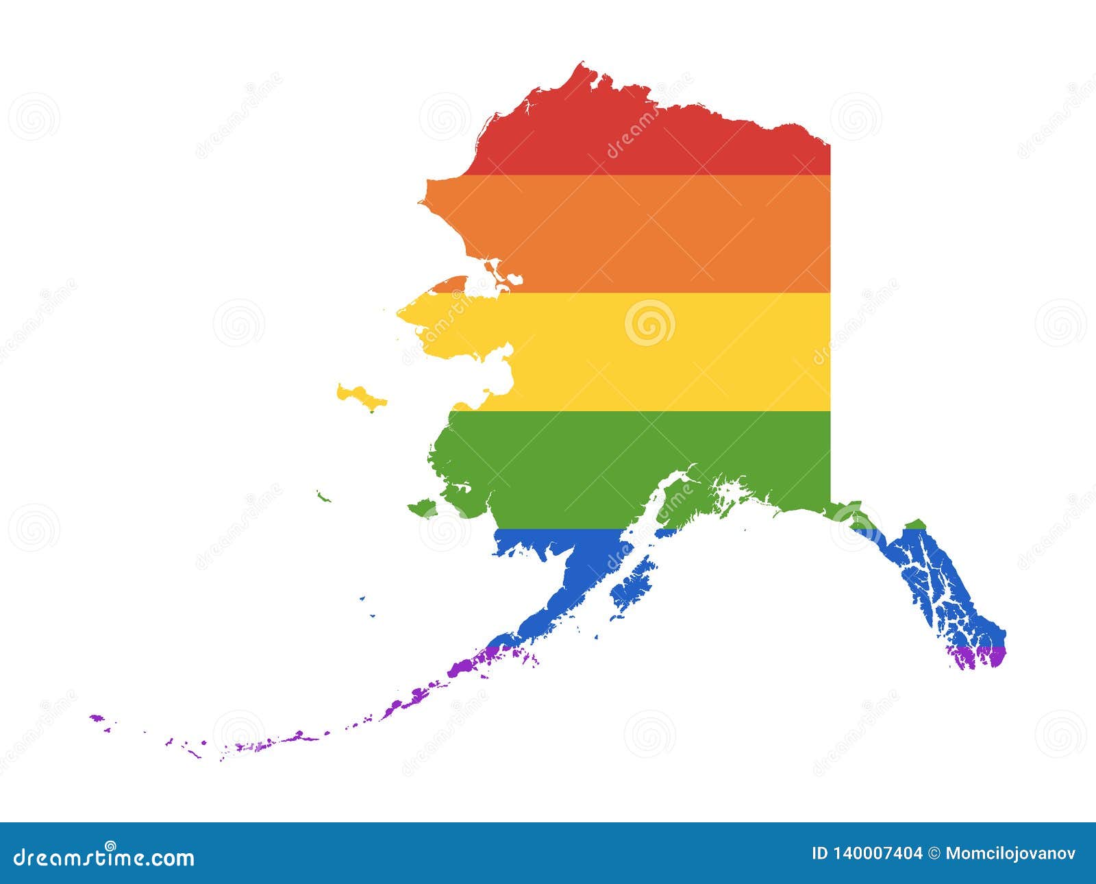 LGBT Rainbow Map of USA State of Alaska Stock Vector - Illustration of ...