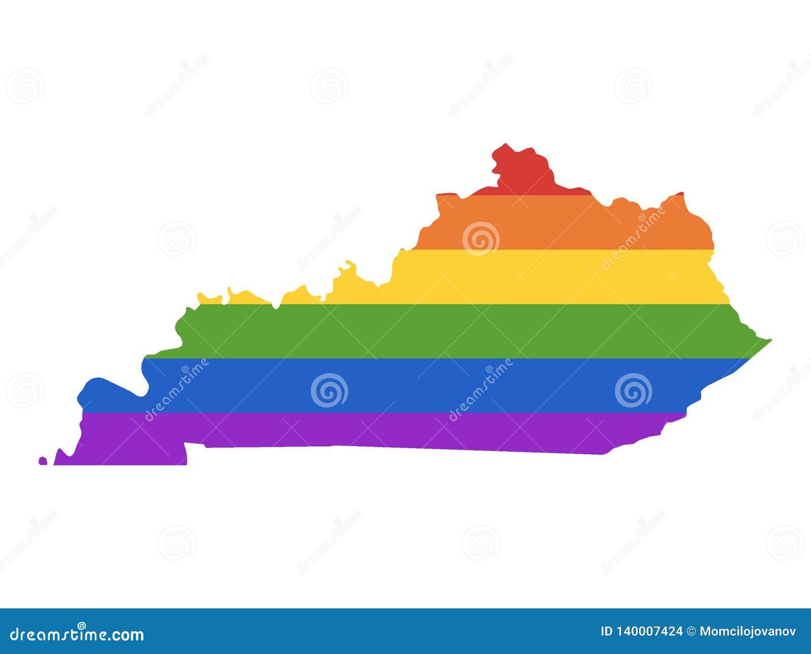 LGBT Rainbow Map of USA State of Kentucky Stock Vector - Illustration ...