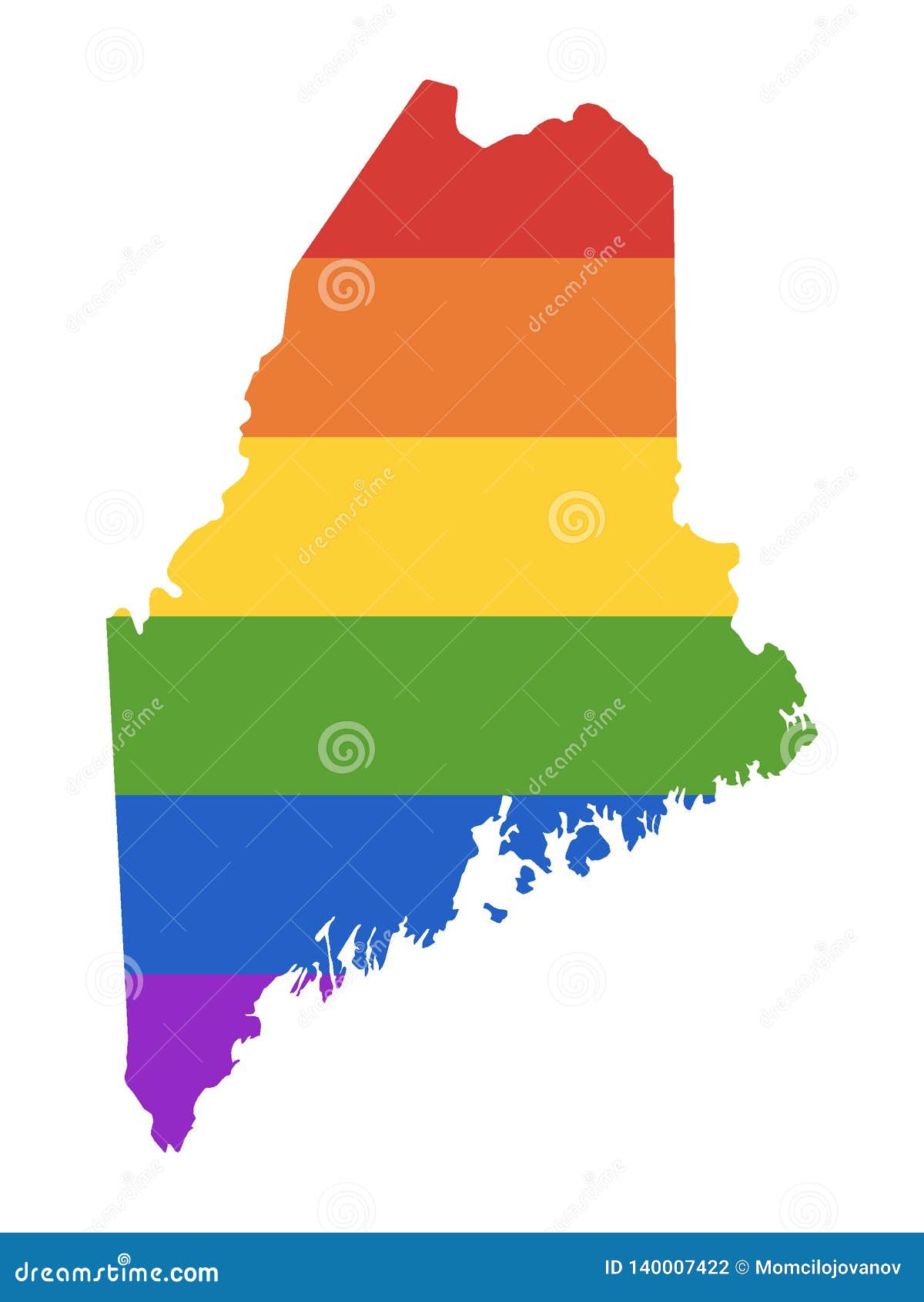 LGBT Rainbow Map of USA State of Maine Stock Vector - Illustration of ...