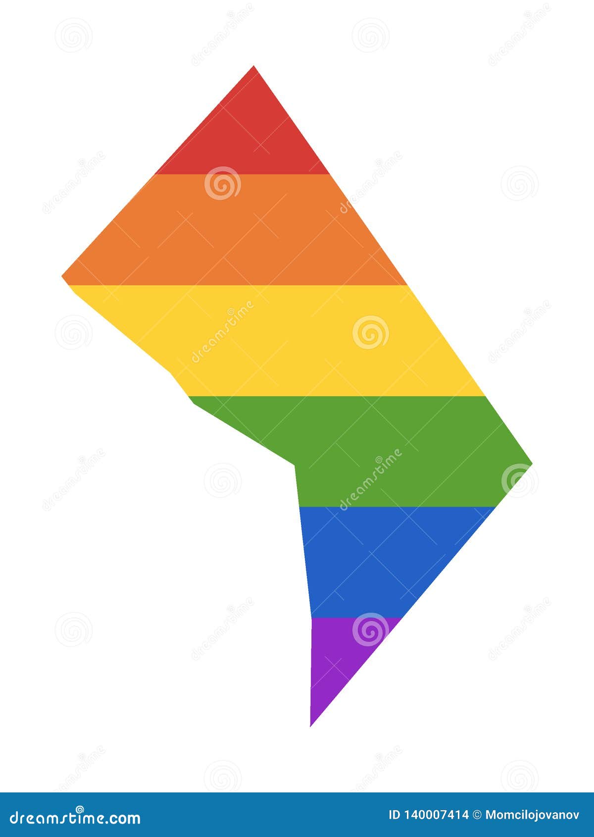 LGBT Rainbow Map of USA State of Washington DC Stock Vector ...