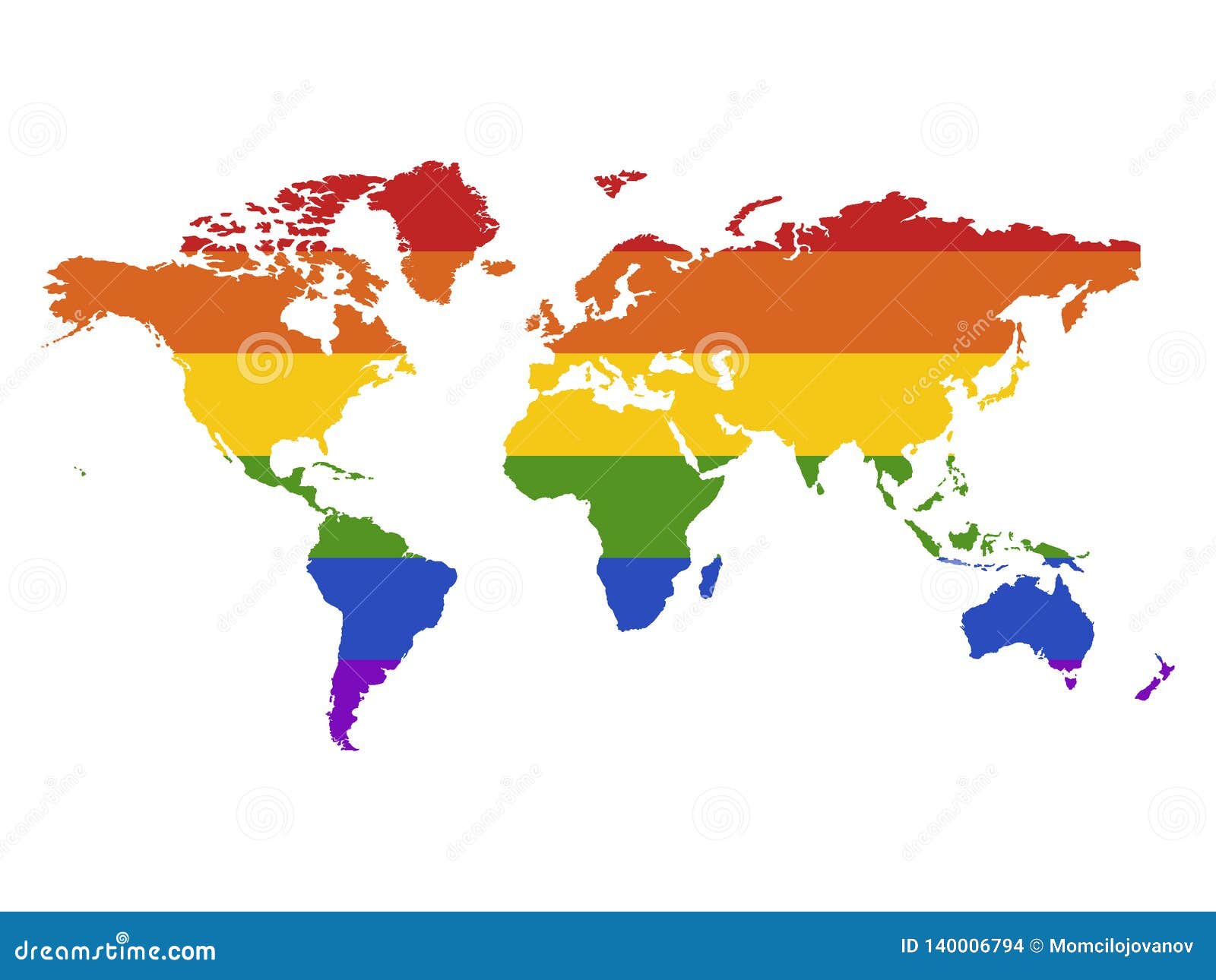 LGBT Rainbow Map of the World Stock Vector - Illustration of freedom ...