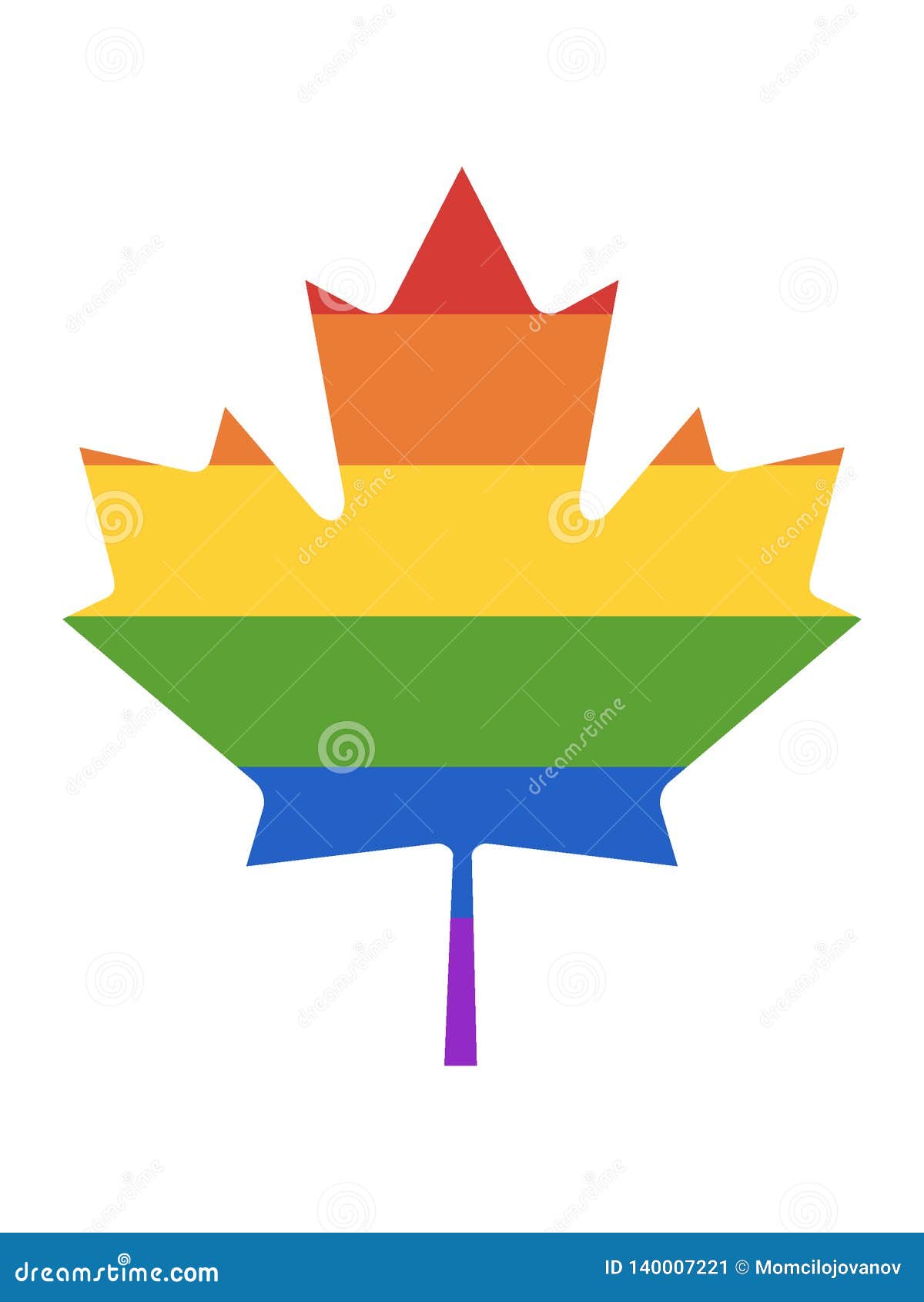 LGBT Rainbow Picture of a Maple Tree Leaf Stock Vector - Illustration ...