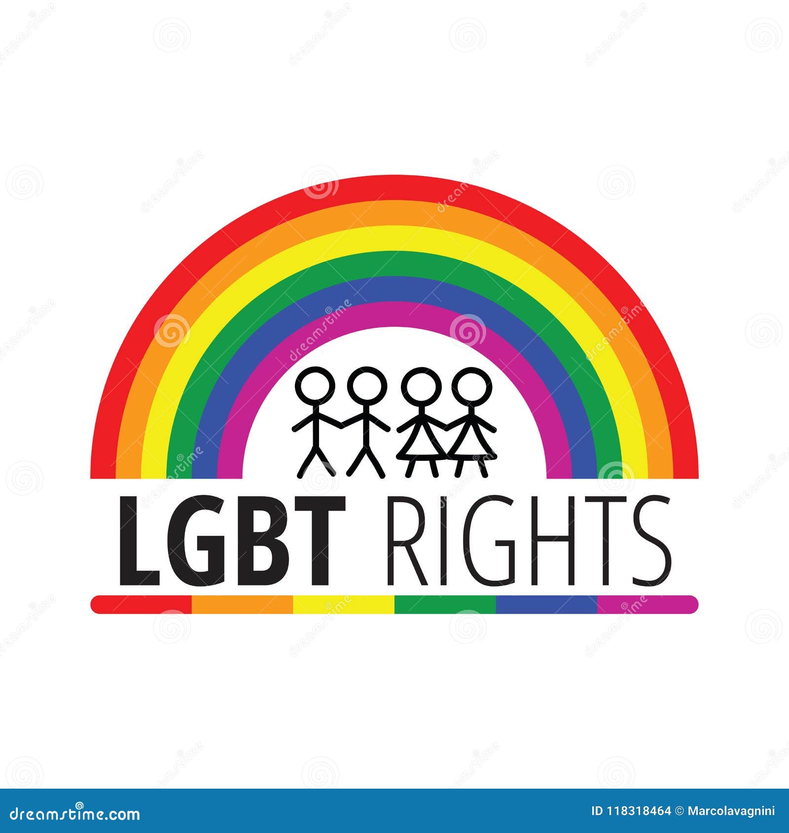 LGBT Rights Rainbow sign. stock vector. Illustration of emblem - 118318464
