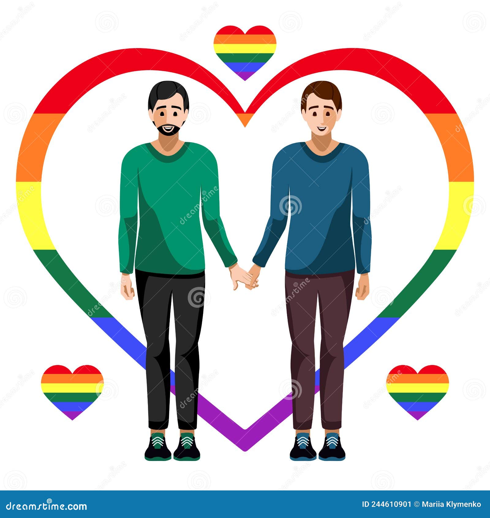 Lgbt Two Men Are Holding Hands Stock Vector Illustration Of Isolated