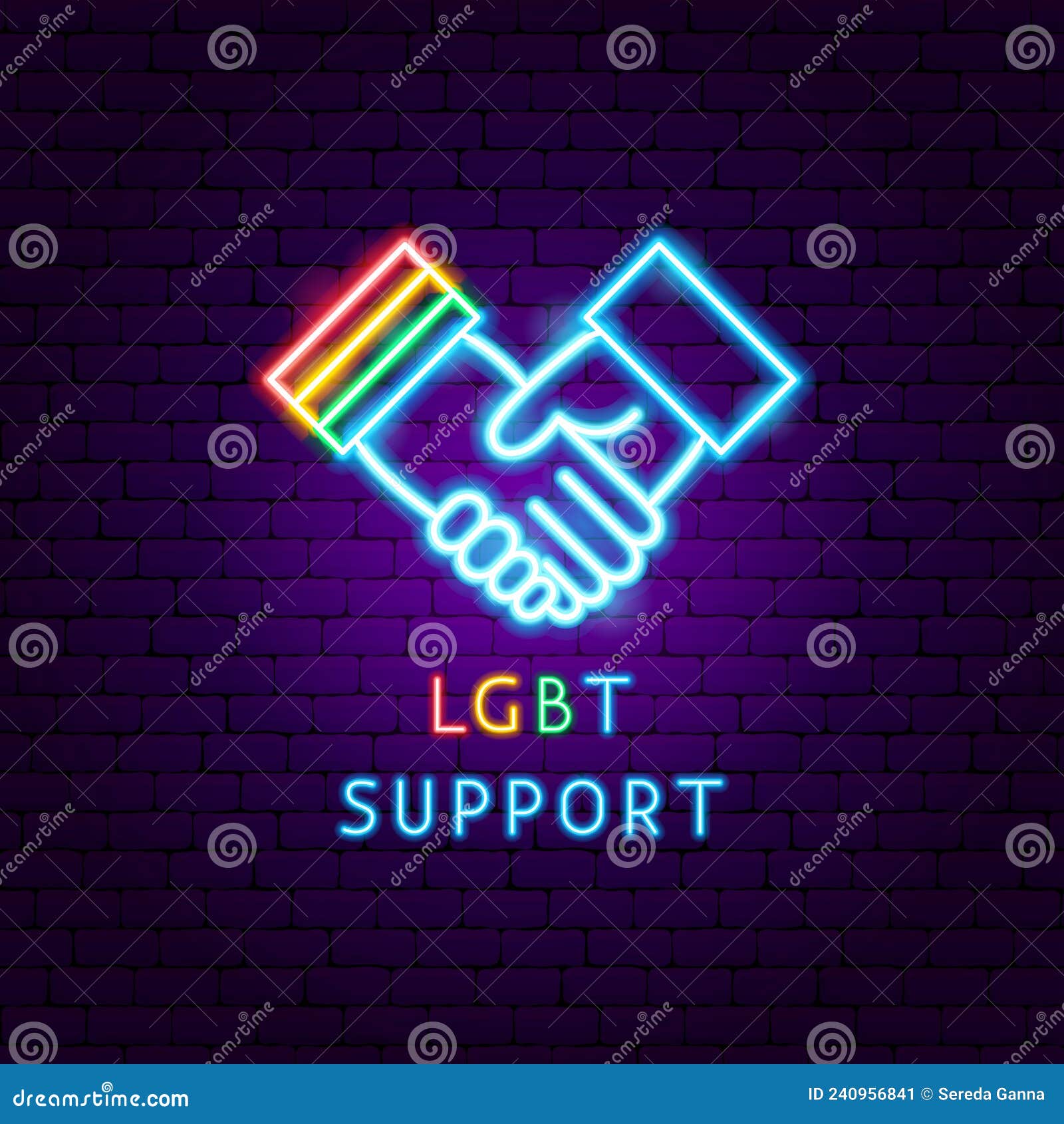 LGBT Support Neon Label stock vector. Illustration of human - 240956841
